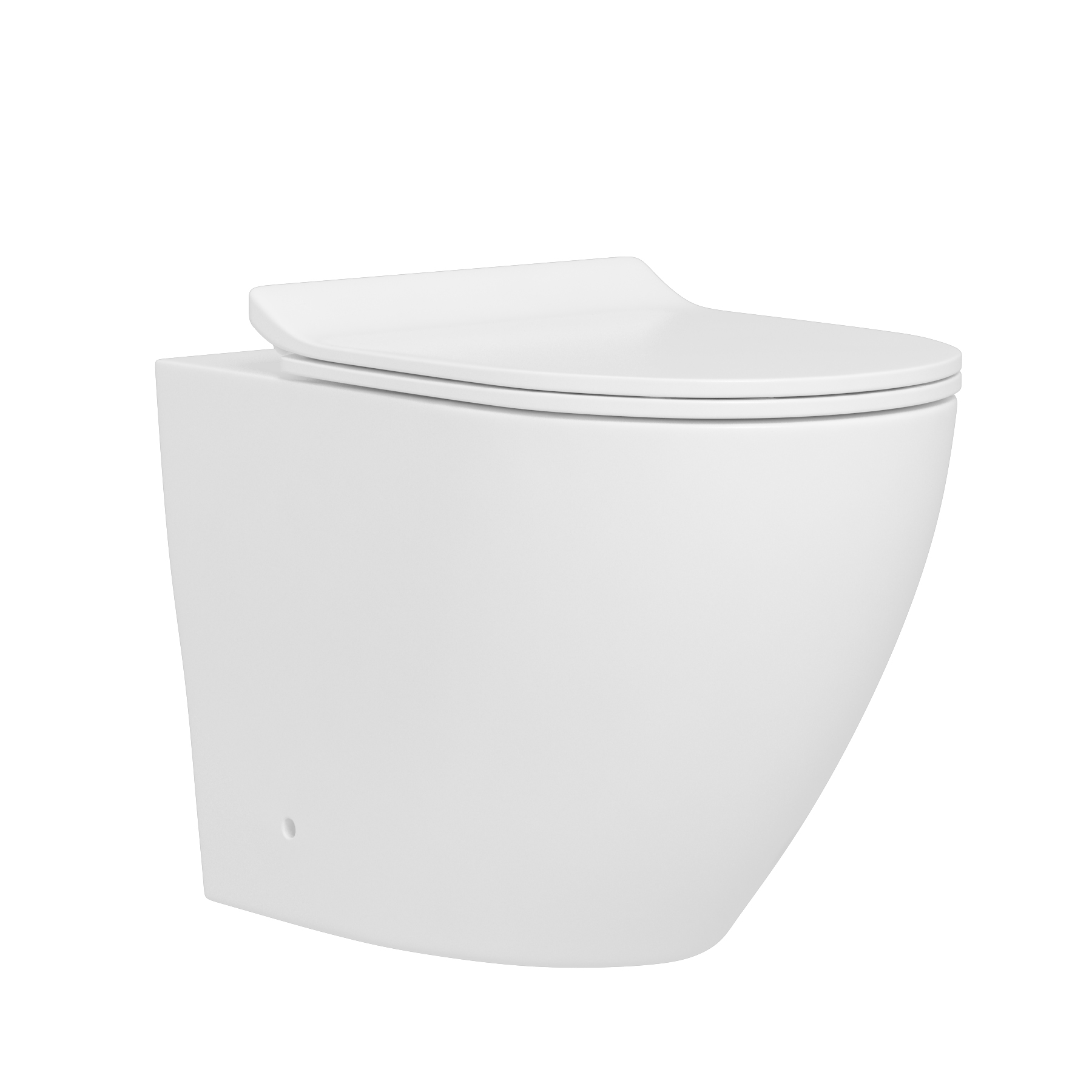 Elva Rimless Back to Wall Toilet Pan and Slim Soft Close Seat with ...