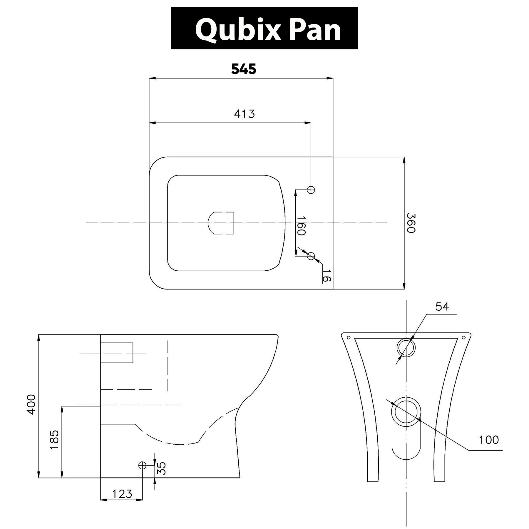Short Projection Back to Wall Toilet Pan with Slim Seat - Qubix | Royal ...