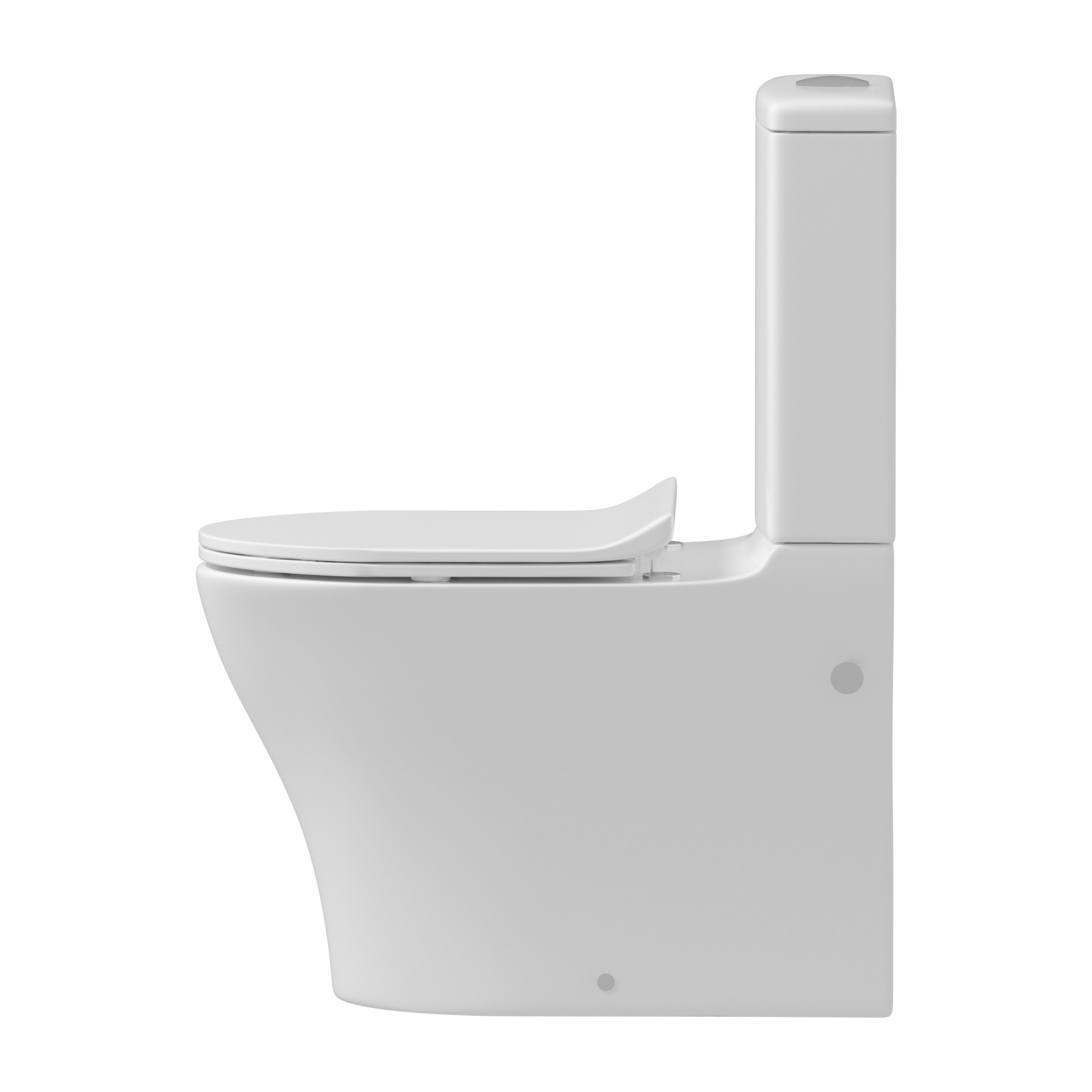 Round Rimless Close Coupled Toilet and Soft close Seat, Cistern ...