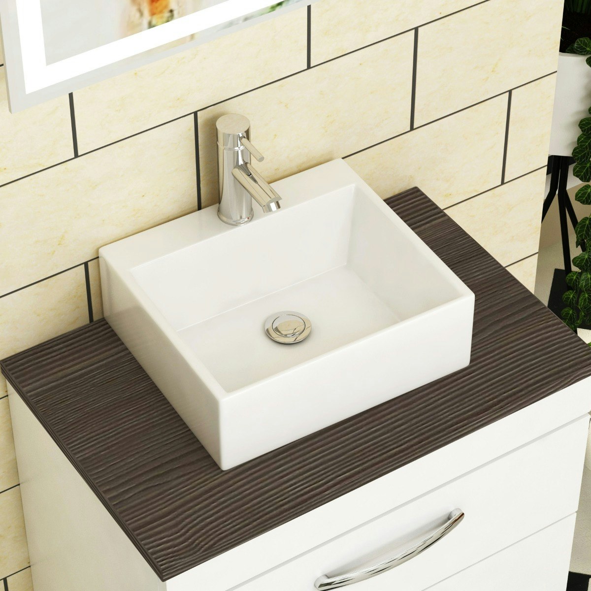 Aqua Square Counter Top Basin Vessels 335mm 1 Tap Hole | Royal Bathrooms