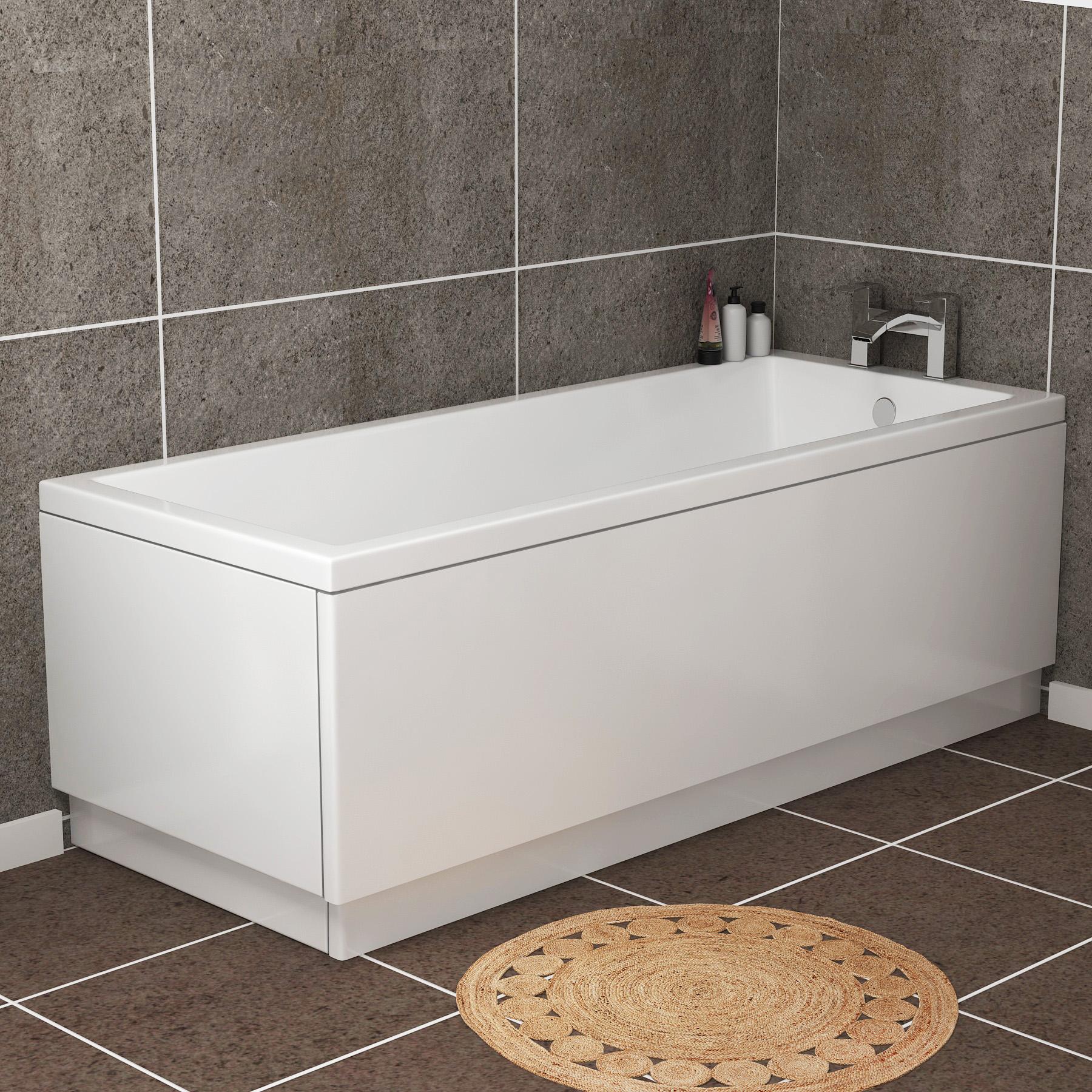 Turin 800mm High Gloss White Bath MDF End Panel - Wooden | Royal Bathrooms
