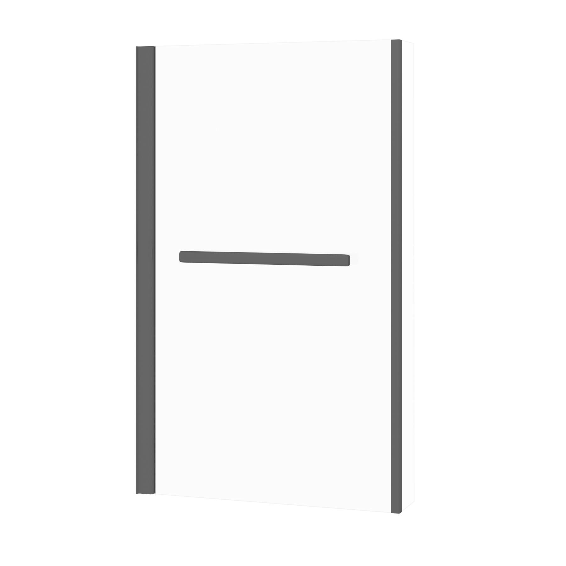 Qubix 1600 x 850mm Right Hand L Shaped Bathtub with Black Shower Screen ...