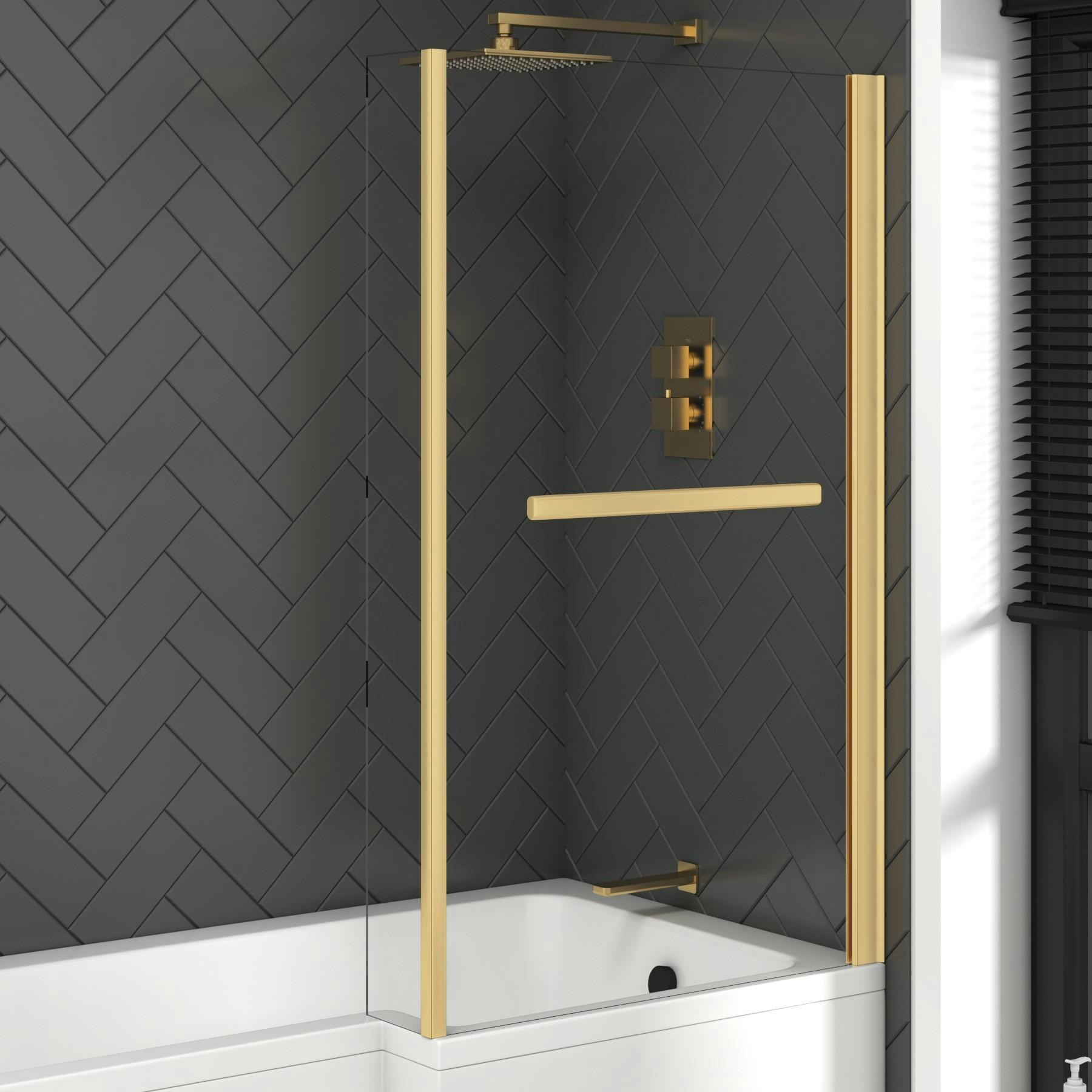 Modern Qubix 1500 x 850mm Right Hand L Shaped Shower Bath tub with ...