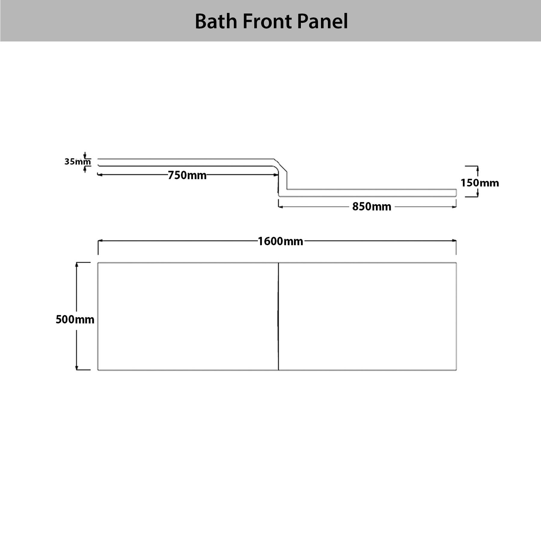 Qubix 1600 x 850mm Right Hand L Shaped Shower Bath tub with Screen ...