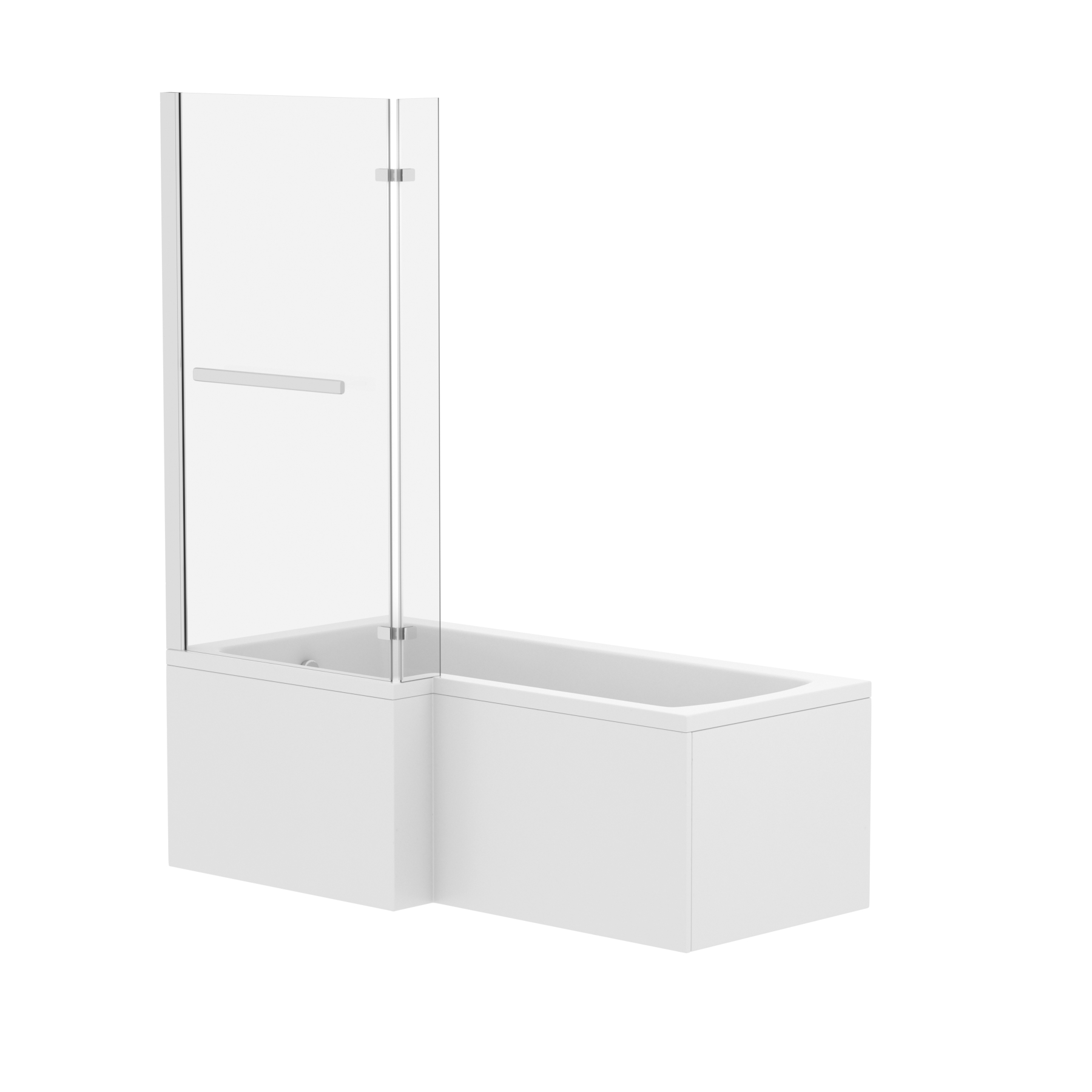 Qubix 1500 x 850mm L Shaped Shower Bath tub with Front Bath Panel ...