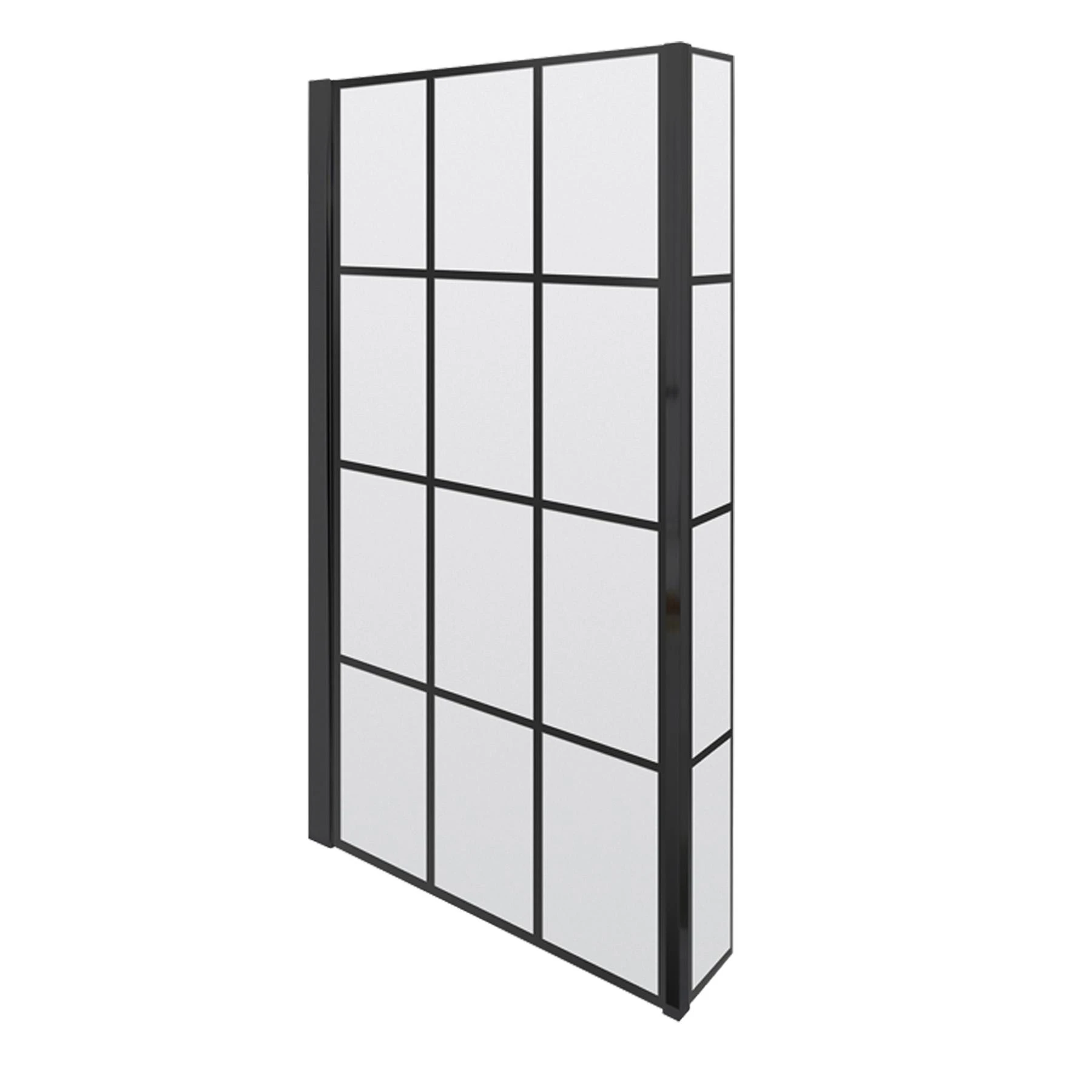 Qubix 1500/1600/1700mm Right Hand L-Shaped Shower Bath tub with Black ...