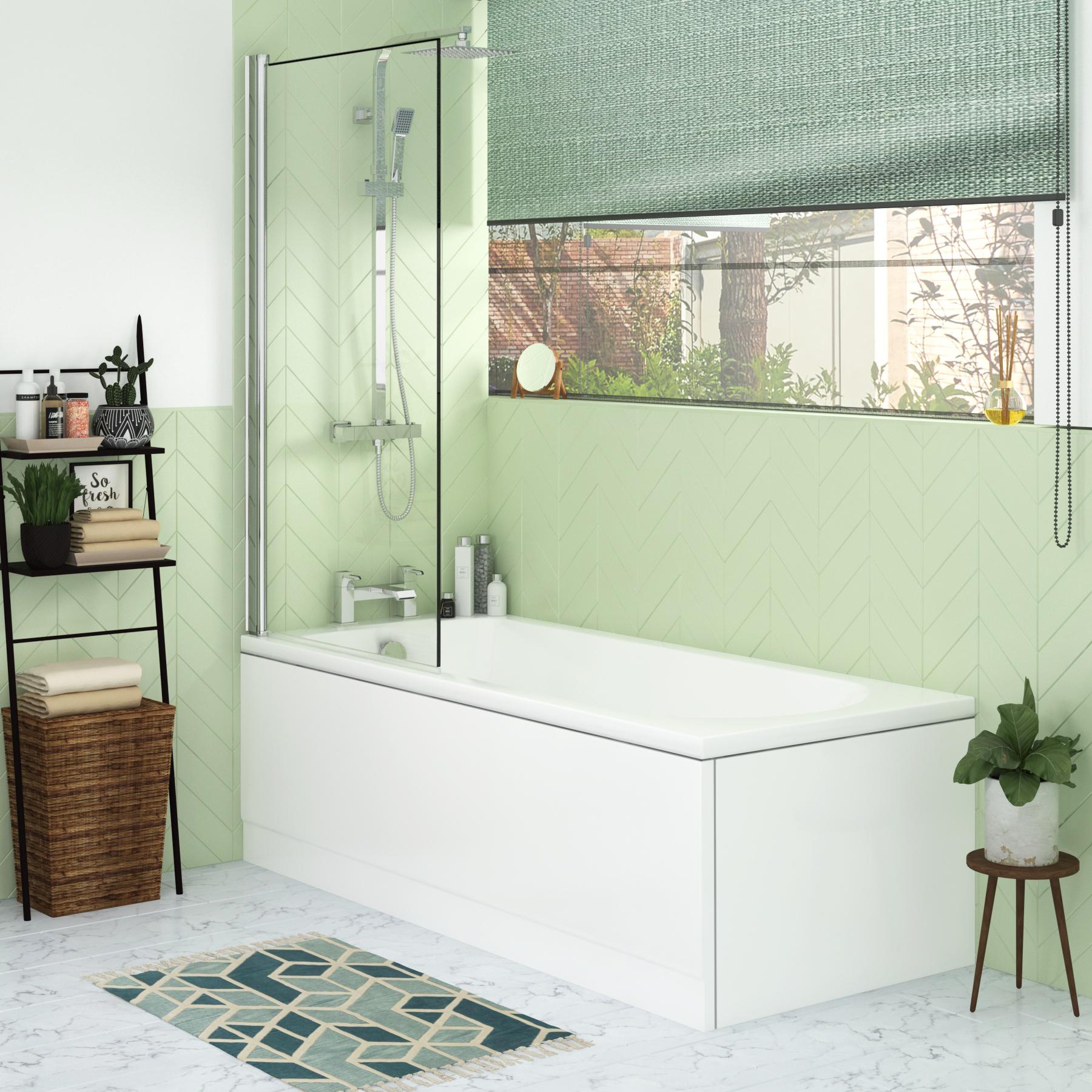 Breeze Acrylic Round Single Ended Shower Bath 1800 x 800mm Inc Square ...