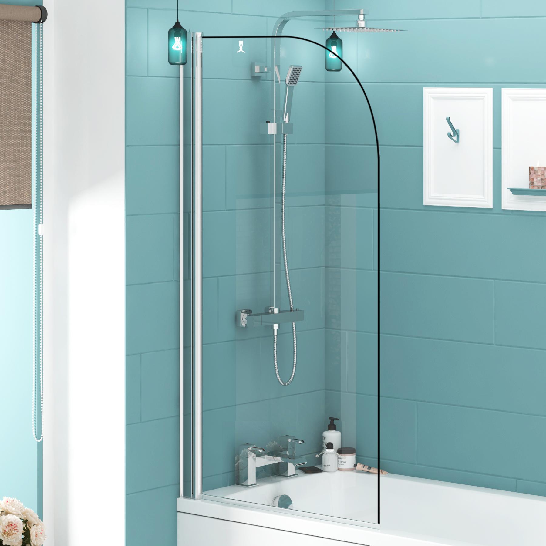 Breeze Acrylic Round Single Ended Shower Bath 1500 x 700mm Inc Shower ...