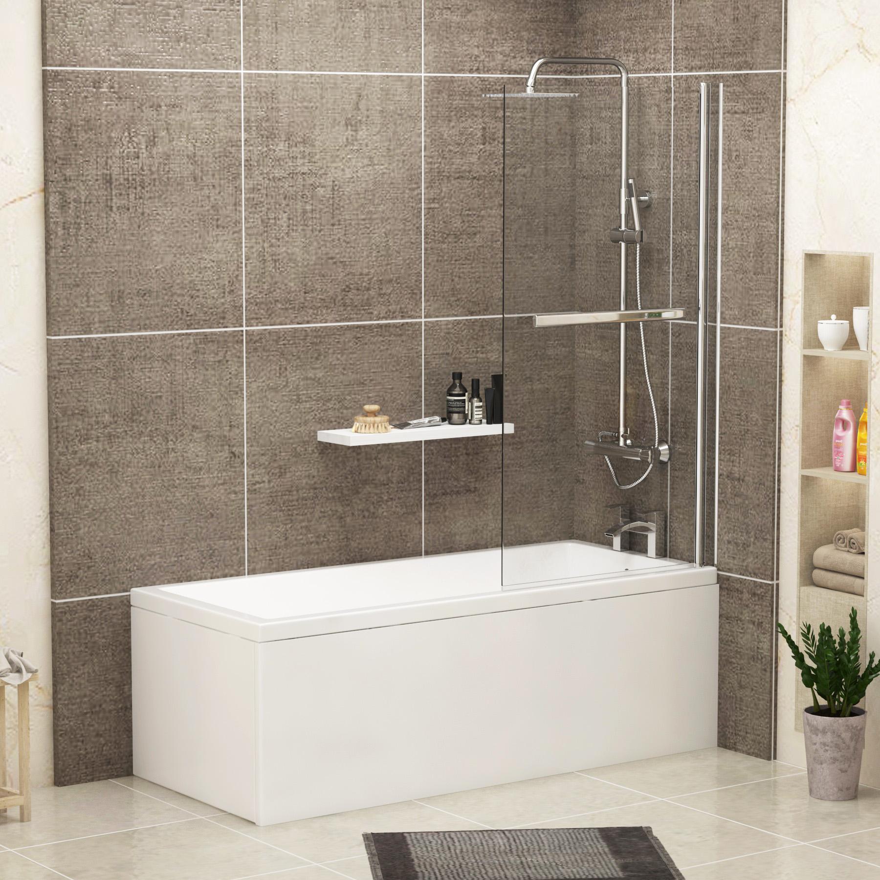 Cesar Acrylic Designer Square Edge Single Ended bath Tub with Square ...