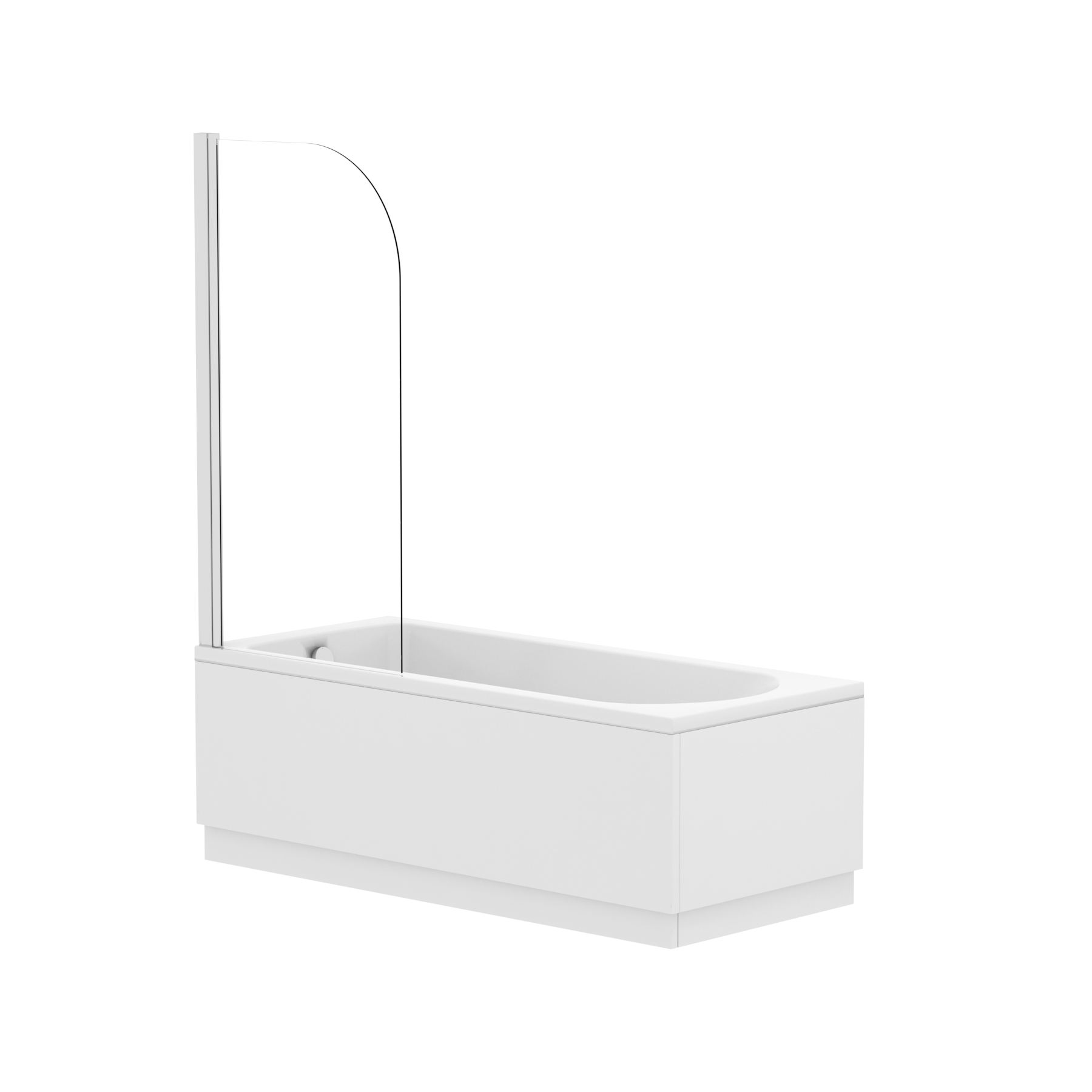 Breeze Acrylic Round Single Ended Shower Bath 1500 x 700mm Inc Shower ...