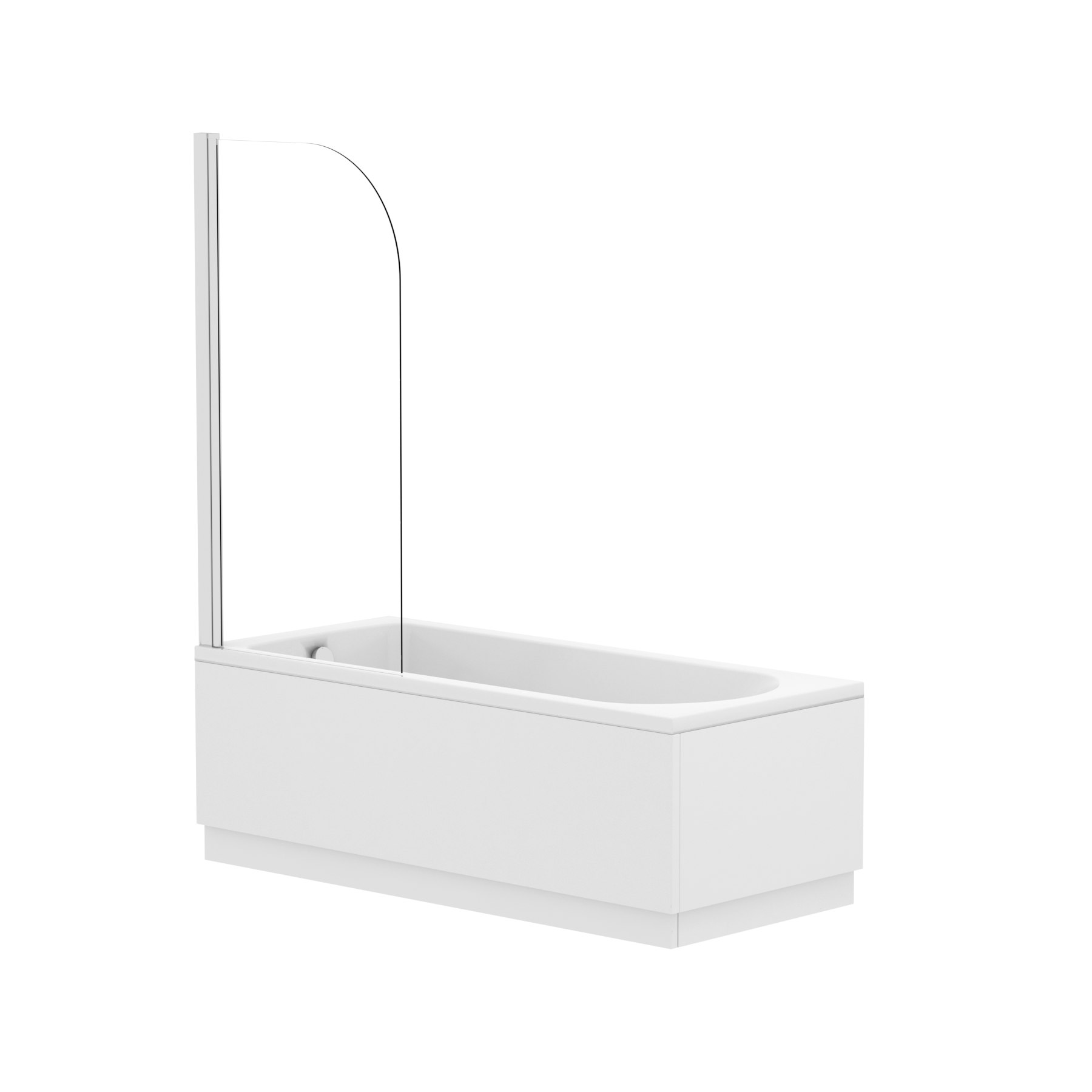 Cesar Acrylic Square Single Ended Shower Bath 1600 x 700mm Inc Shower ...