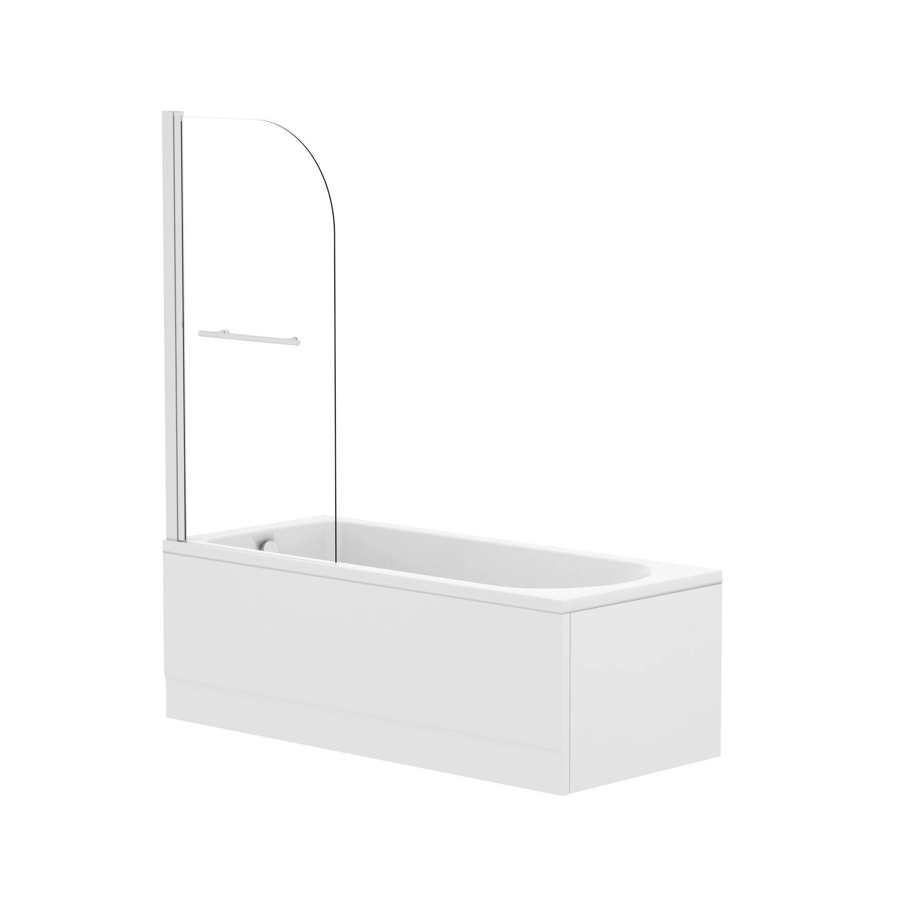 Breeze Acrylic Round Single Ended Shower Bath 1500 x 700mm Inc Round ...