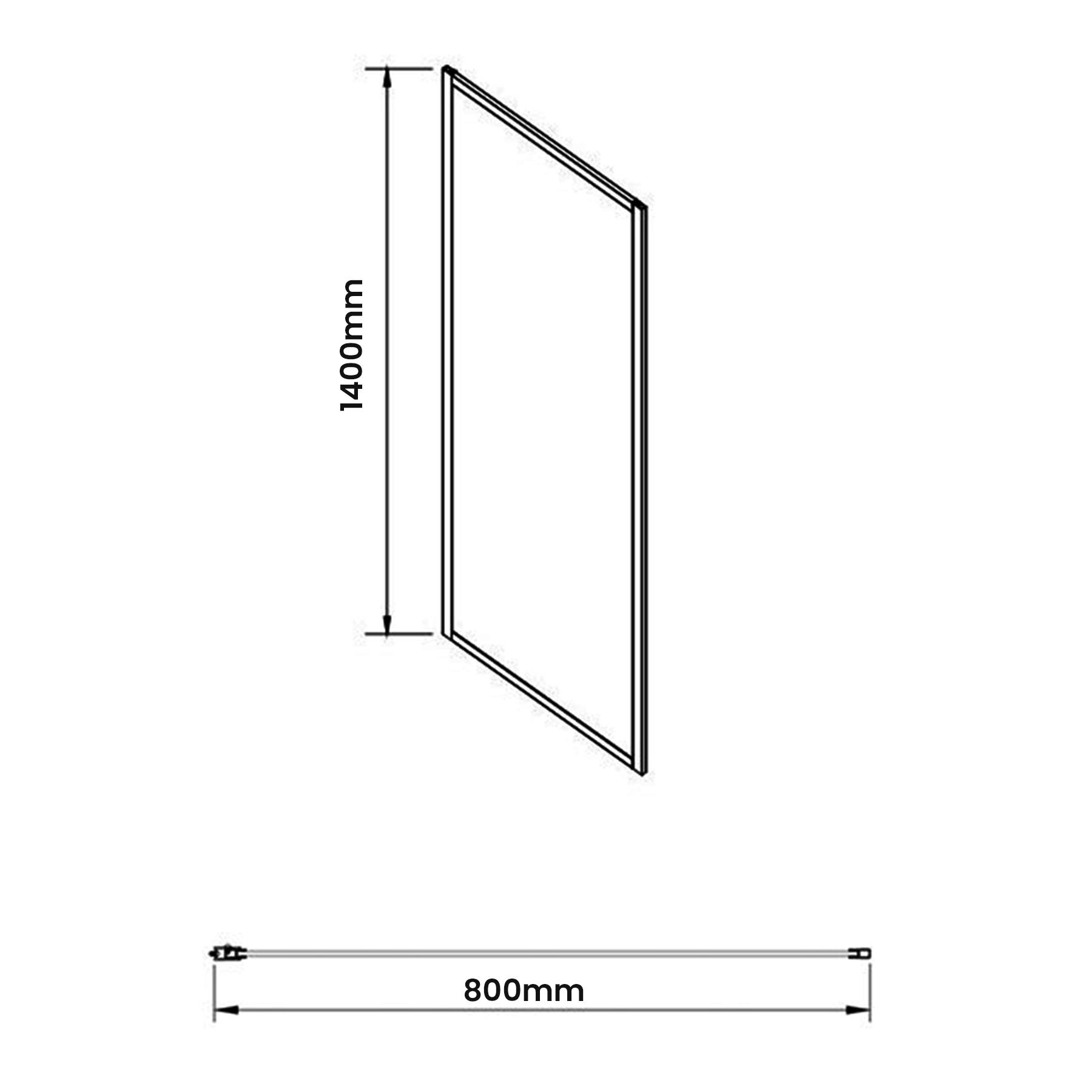 Modern 1400mm Straight Shower Bath Fixed Fluted Screen with Brushed ...
