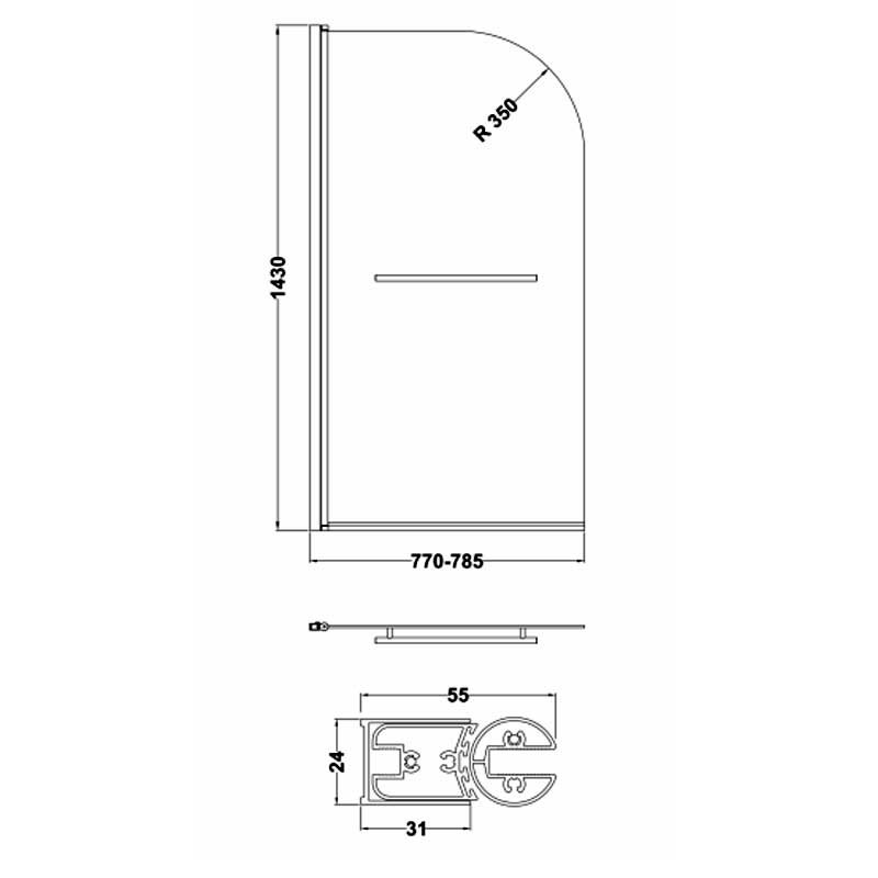 Breeze Acrylic Round Single Ended Shower Bath 1500 x 700mm Inc Round ...