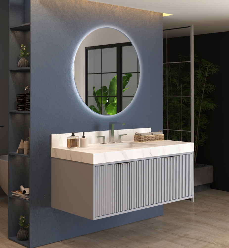 Orion 600mm Natural Oak Floor Standing Countertop Vanity Unit 2 Door ...