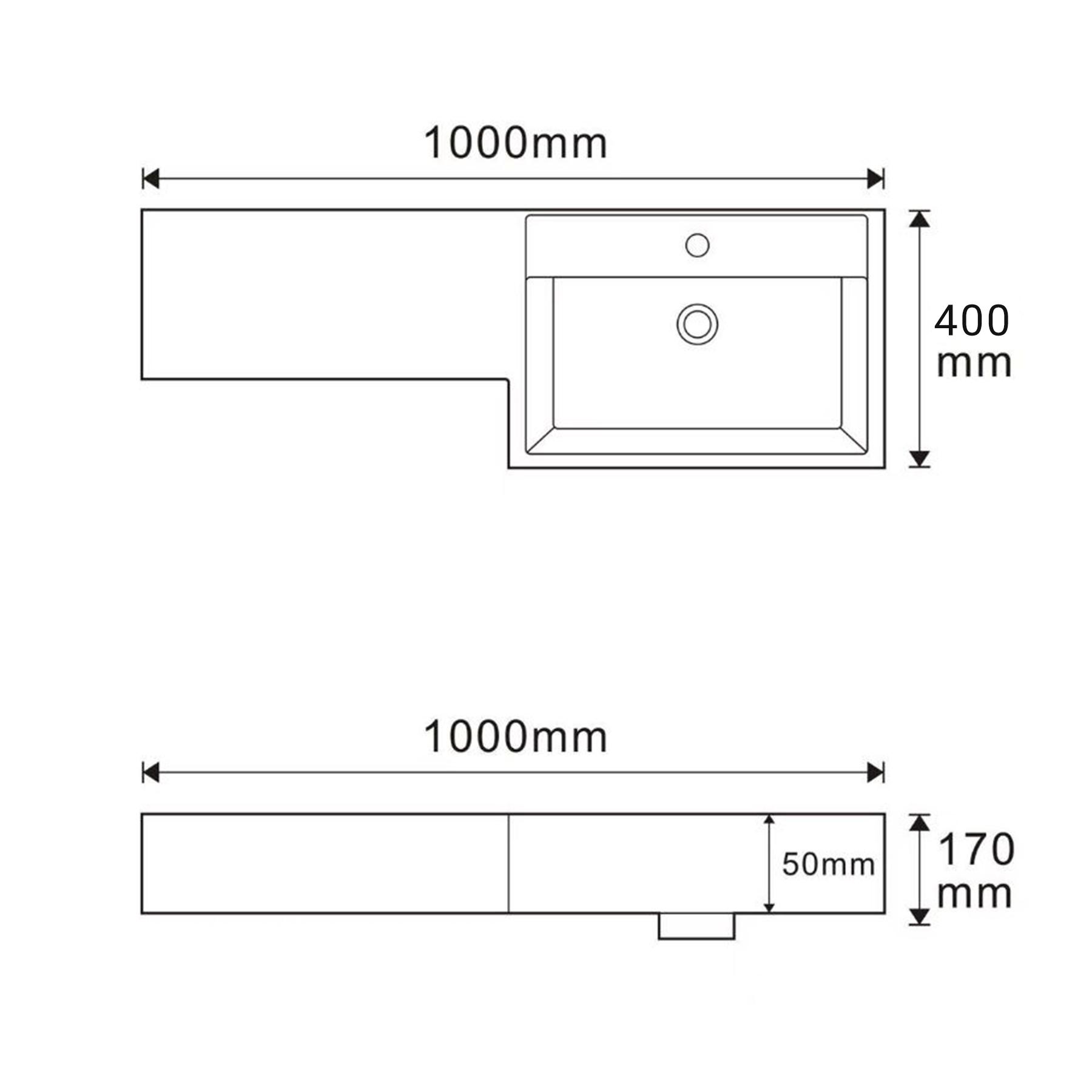 Milan 1000mm Electric Blue Matt 2 Doors Floor Standing Vanity Unit R/H ...