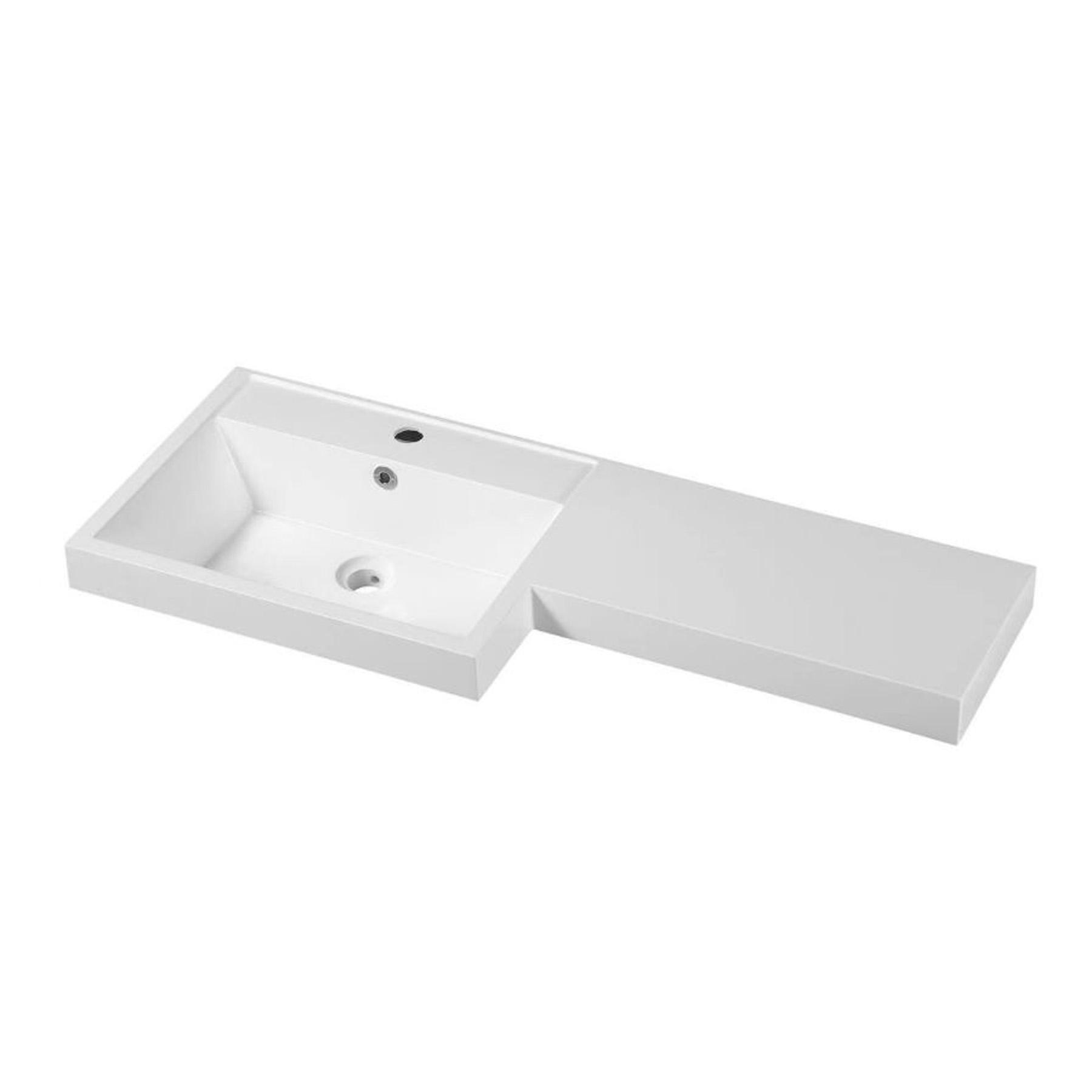 1000mm Hale Black 2 Drawer Floor Standing Vanity Unit L/H L-Shaped ...