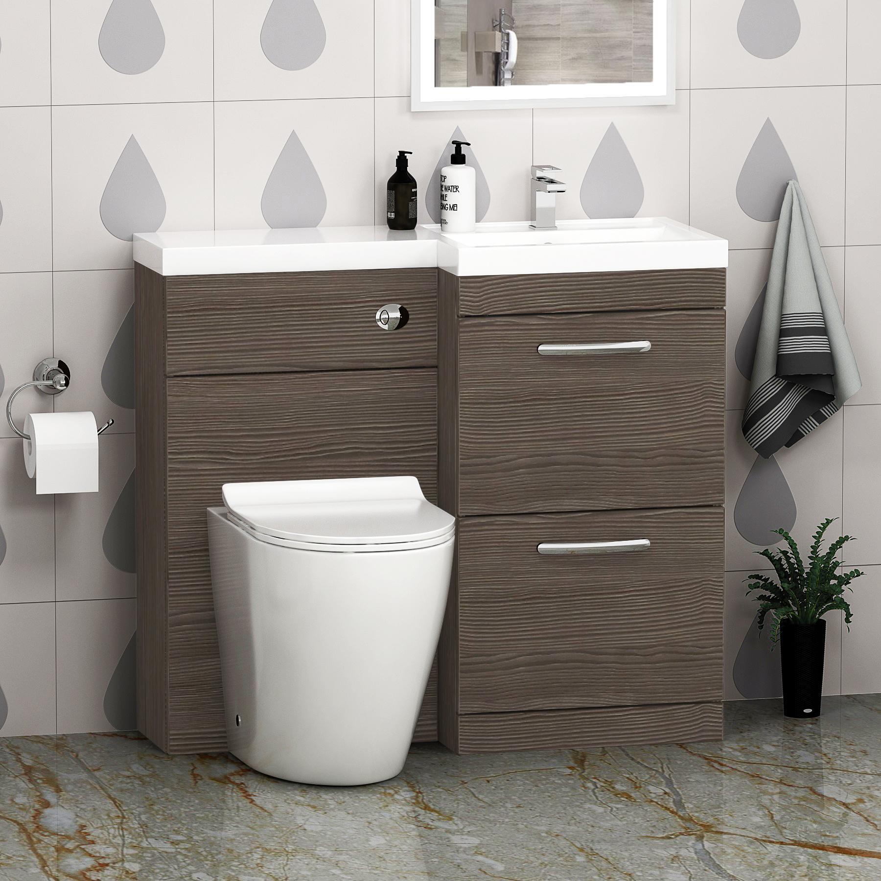 1000mm Floor Standing Vanity Unit 2 Drawer with R/H L-Shaped Basin ...