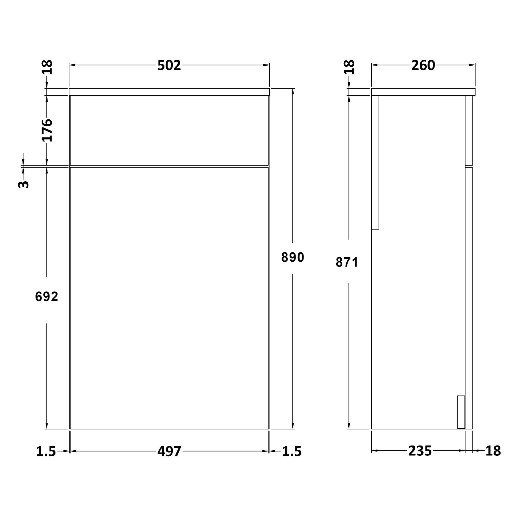 Turin 500mm Matte Black BTW WC Unit with Elva Rimless Short Projection ...