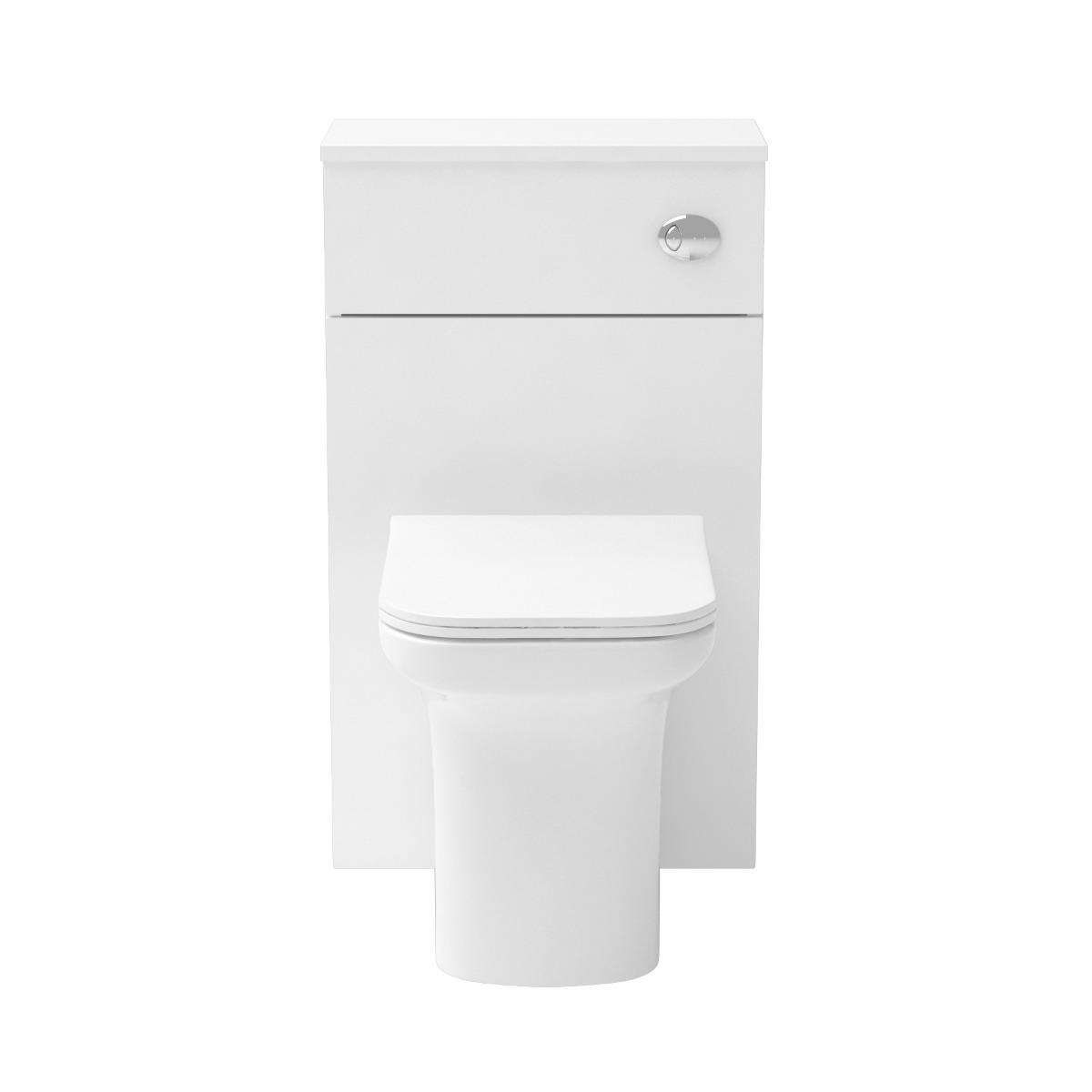 500mm Gloss White BTW WC Unit with Crosby Rimless Toilet Pan & Seat ...
