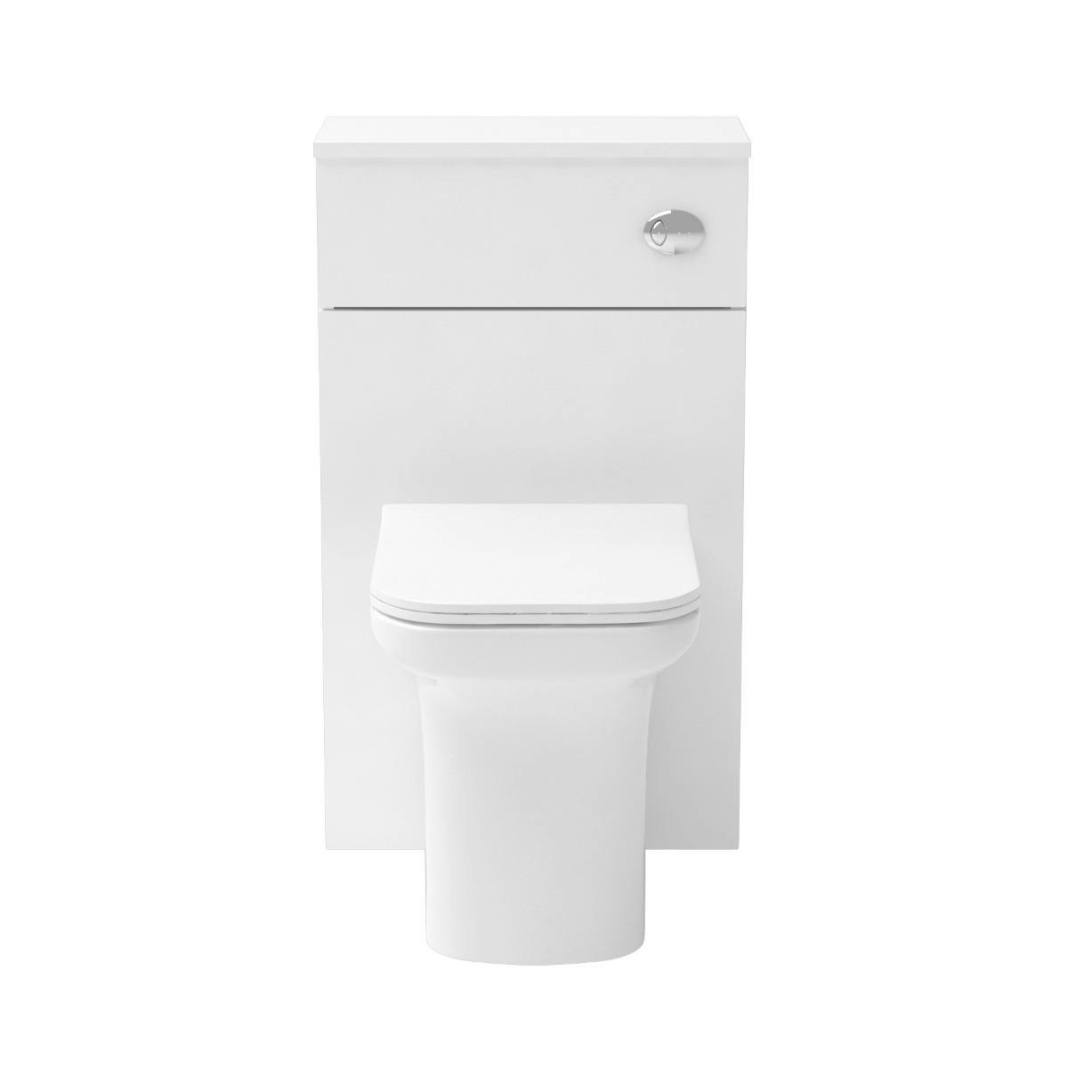 500mm Gloss White BTW WC Unit with Crosby Rimless Toilet Pan & Seat ...