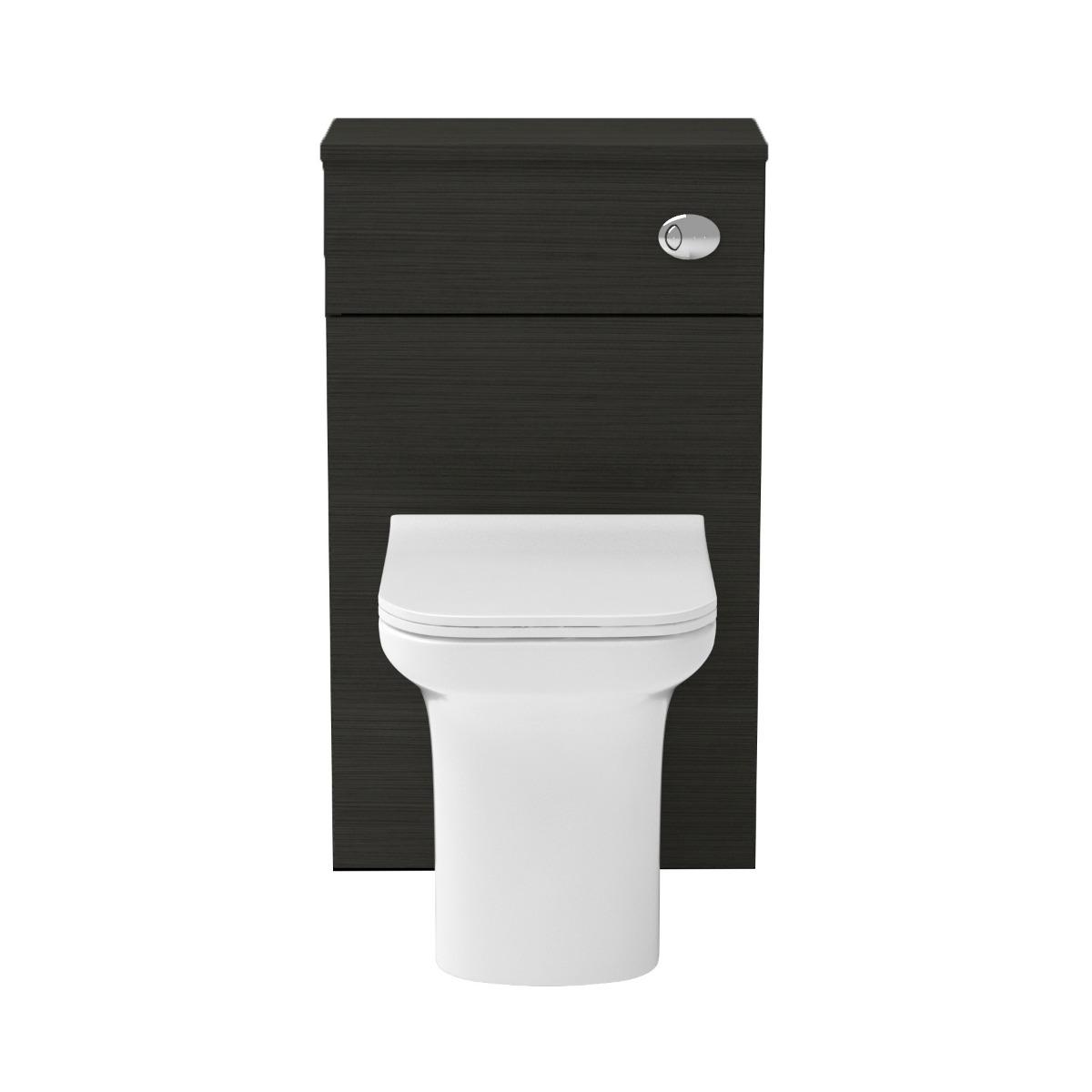 500mm Hale Black BTW WC Unit with Crosby Rimless Toilet Pan & Seat ...
