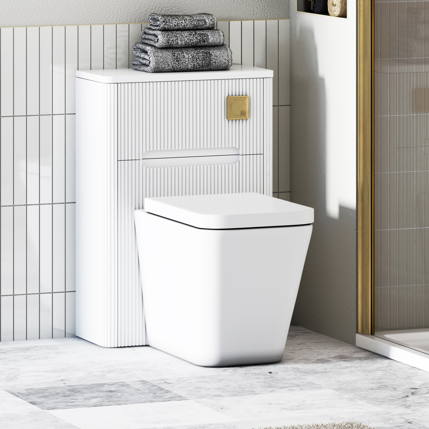 Avenza 550mm Matte White BTW WC Unit with Elena Rimless Toilet Pan ...