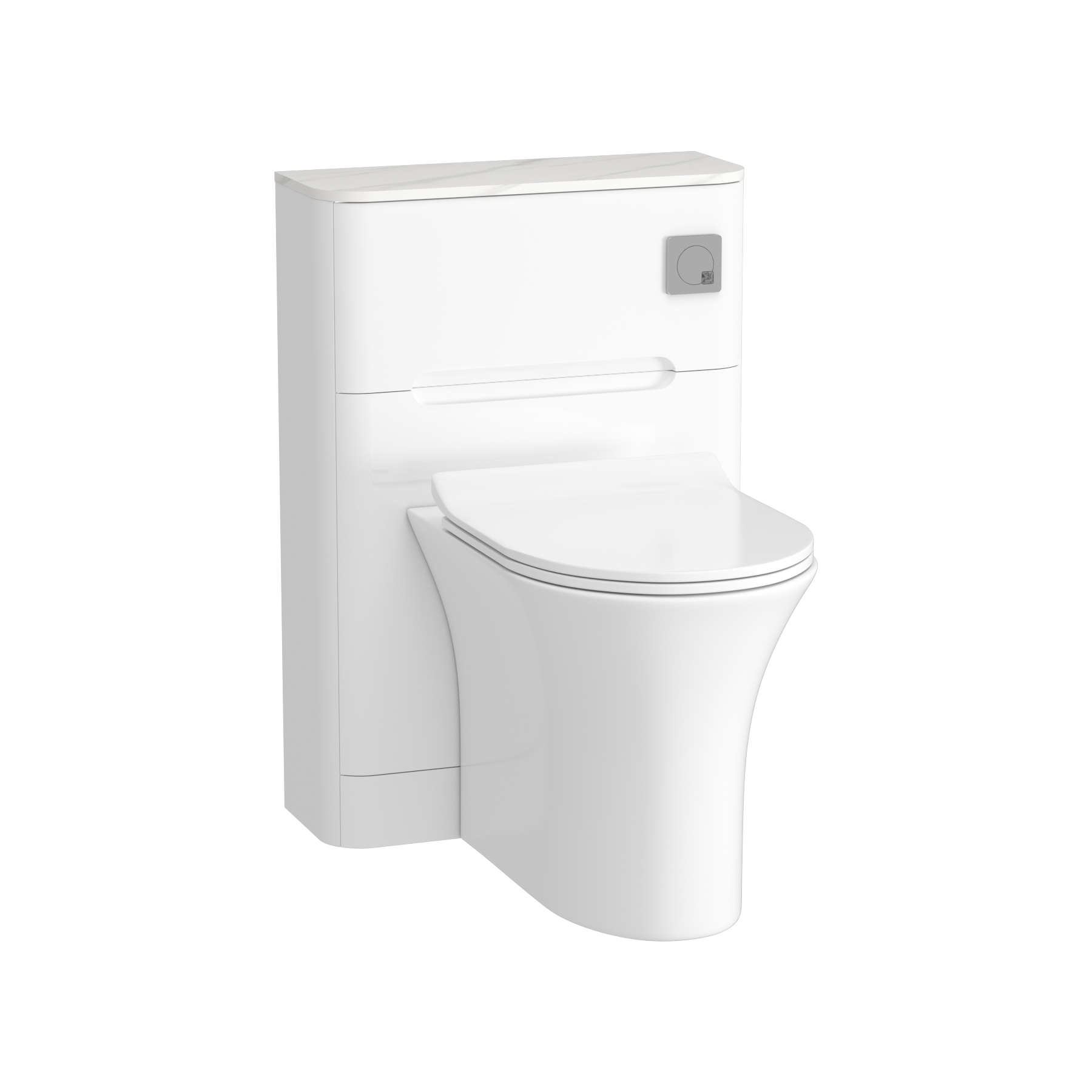 Infinity 550mm Gloss White BTW WC Unit with Breeze Rimless Toilet Pan ...