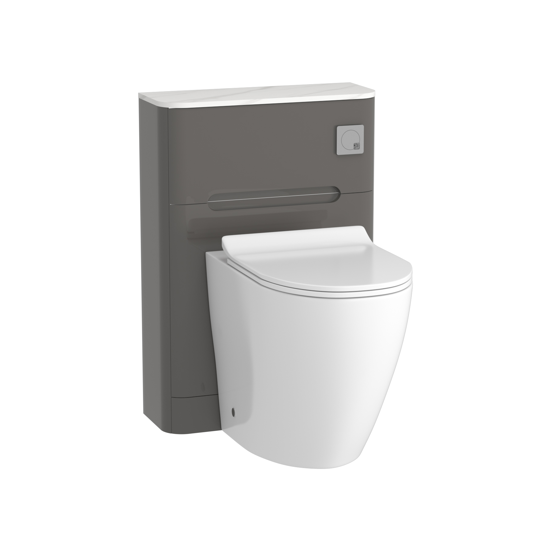 Infinity 550mm Gloss Anthracite BTW WC Unit with Elva Rimless Short ...