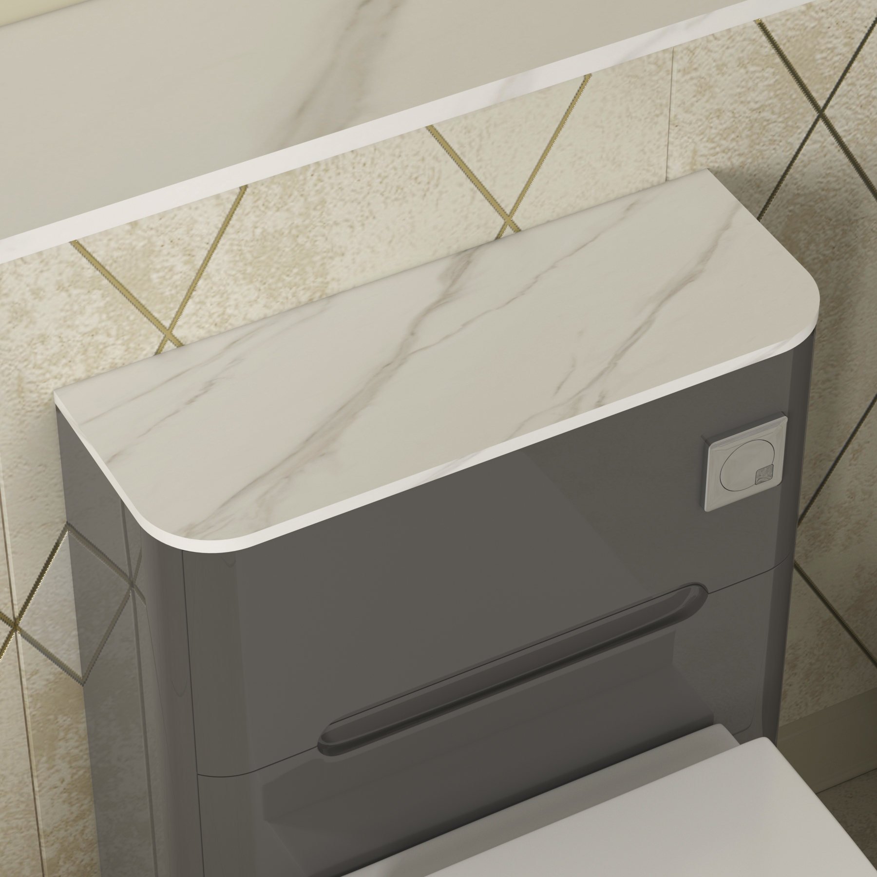 Infinity 550mm Gloss Anthracite BTW Back To Wall WC Toilet Unit | Royal ...