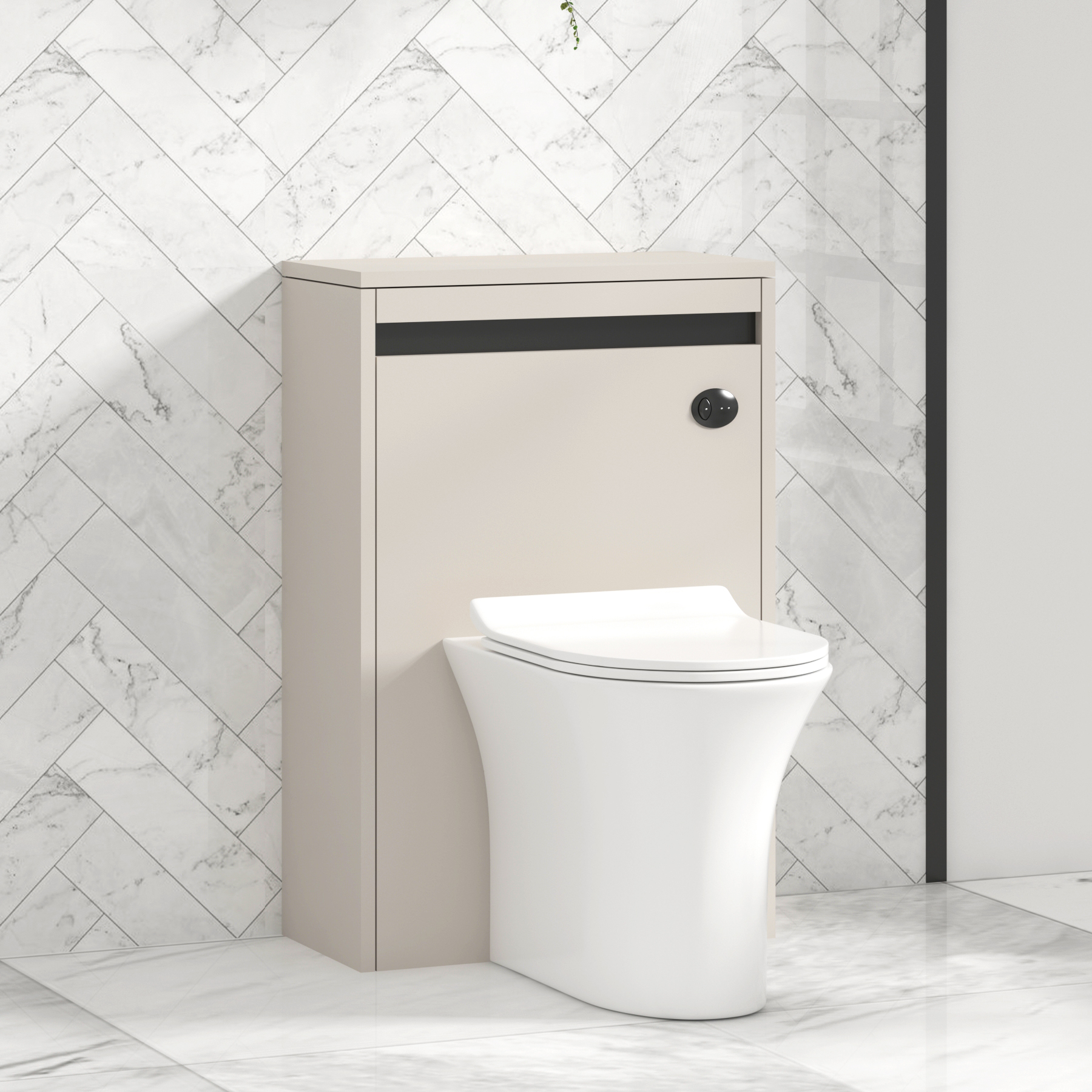 Orion 500mm Warm Taupe BTW WC Unit with Breeze Rimless Toilet Pan ...