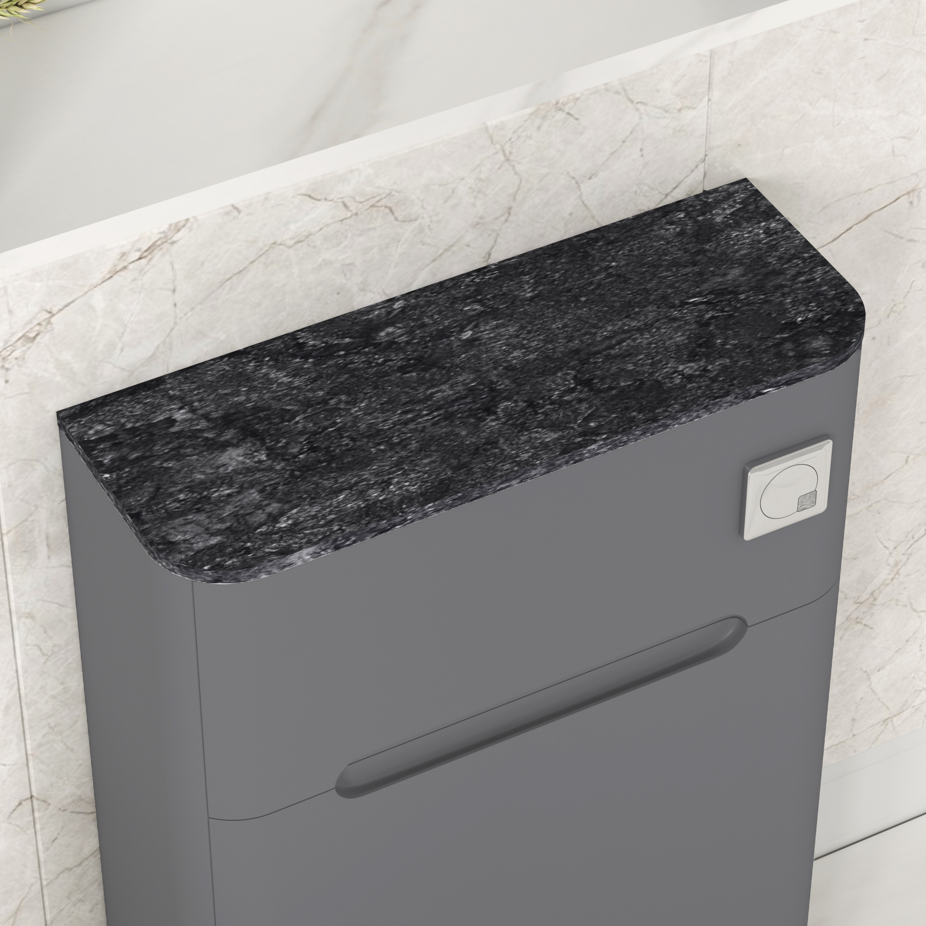Venice 550mm Satin Grey BTW WC Unit With Rimless Toilet Seat and ...