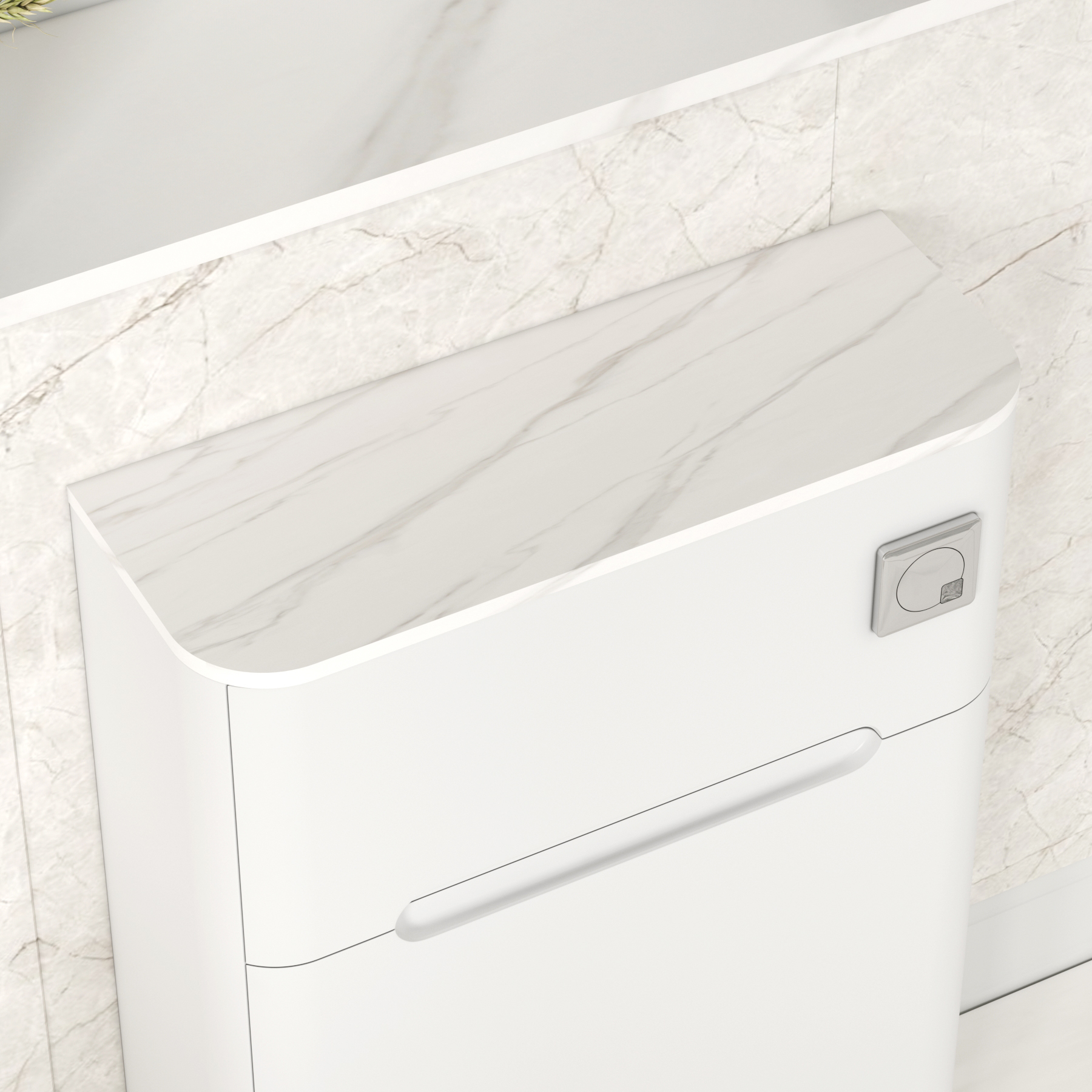 Venice 550mm Satin White BTW WC Unit With Rimless Toilet Seat and ...