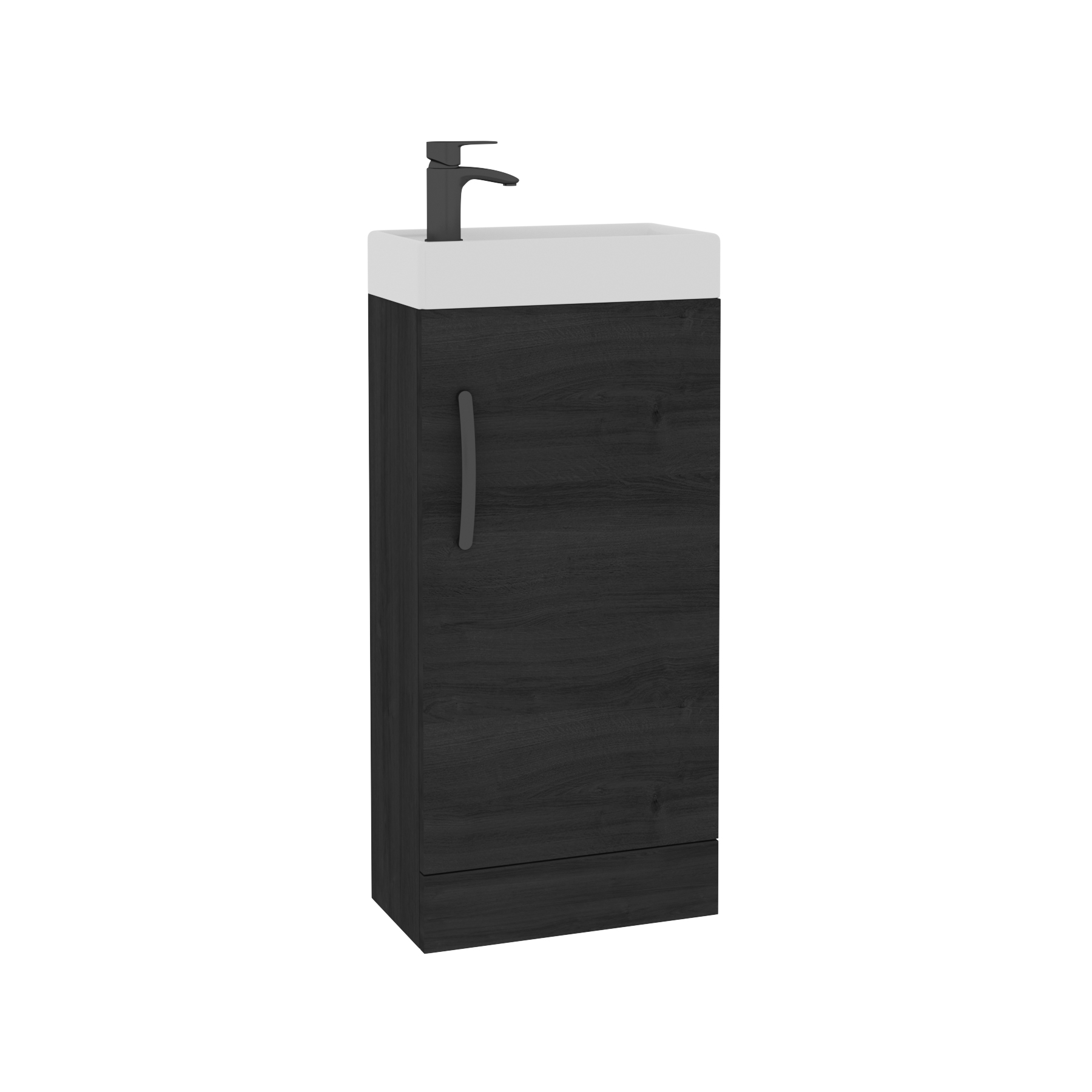 Como 400mm Floor Standing Vanity Unit Hale Black - 1 Door Basin Unit ...