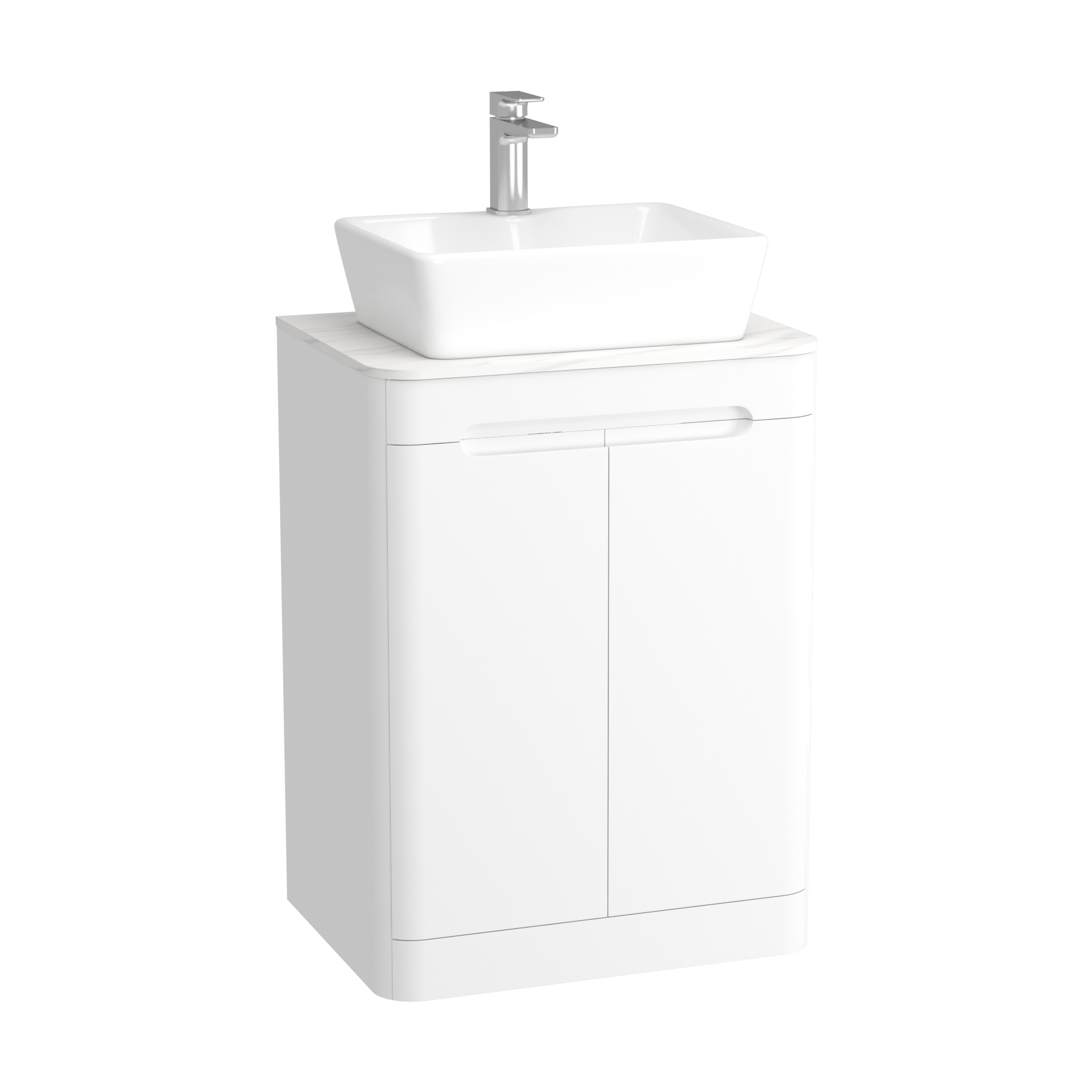 Infinity Gloss White 2 Door Floor Standing Carrara Vanity Unit White ...