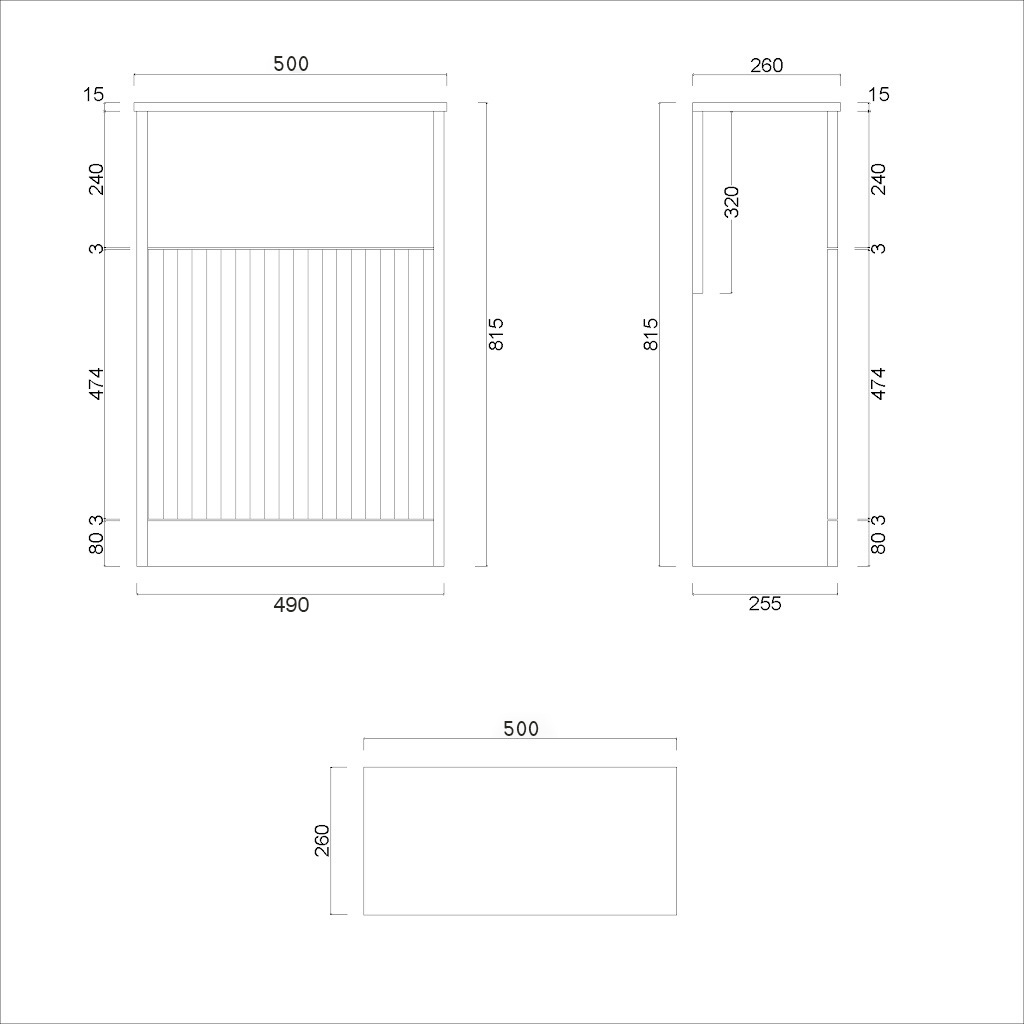 Lyon 500mm Fluted Gloss White BTW WC Toilet Unit | Royal Bathrooms