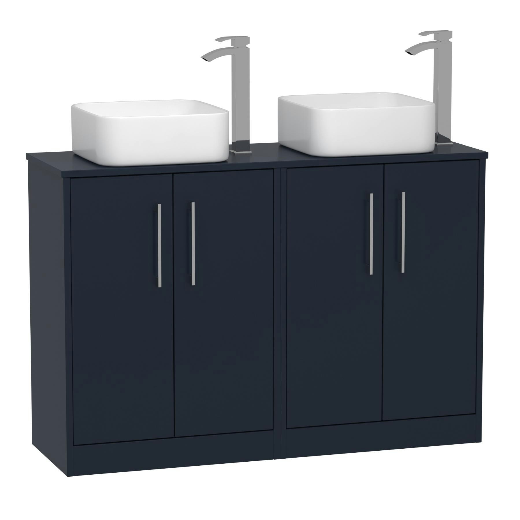 Milan 1200mm Floor Standing Vanity Unit 2 Door Electric Blue Matt ...