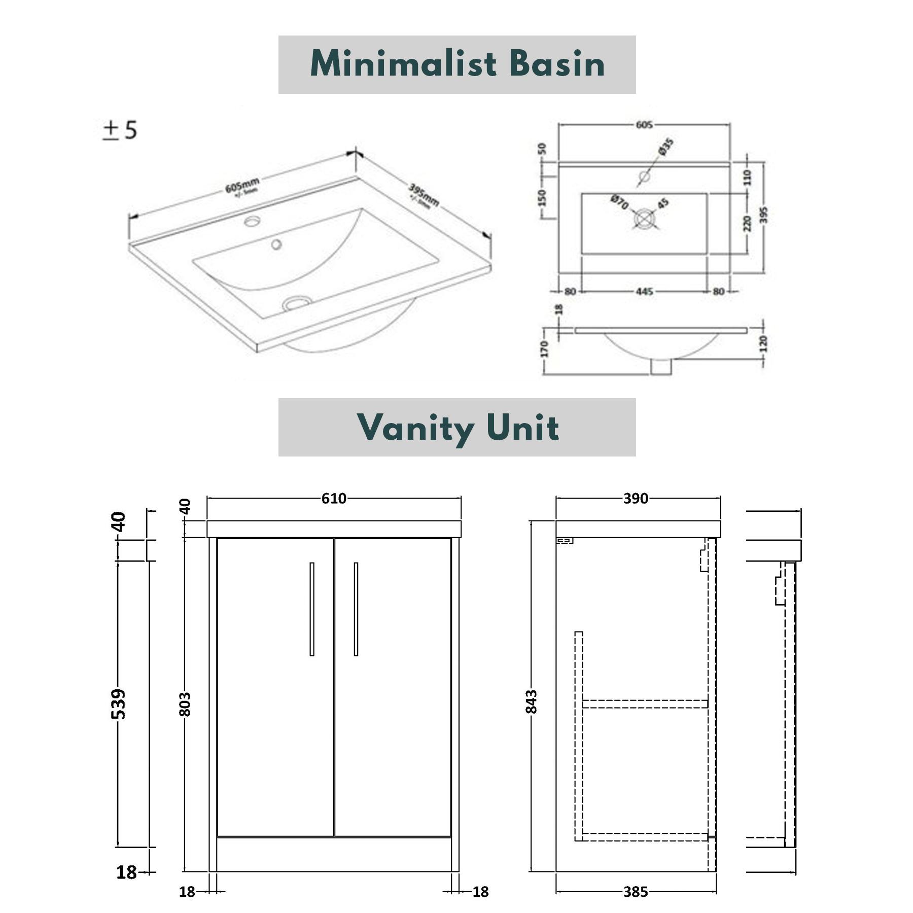 Milan 1100mm Electric Blue 2 Door Floor Standing Vanity Unit Minimalist ...