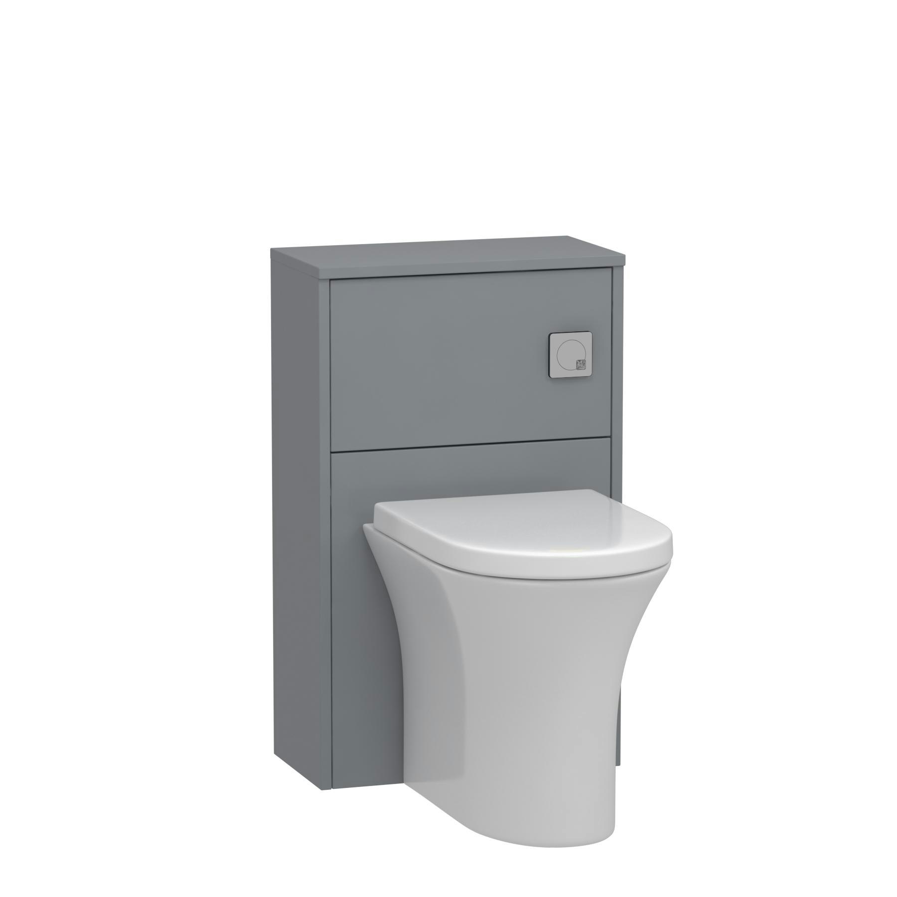 500mm Grey Matt BTW WC Unit with Breeze Rimless Toilet Pan & Seat ...