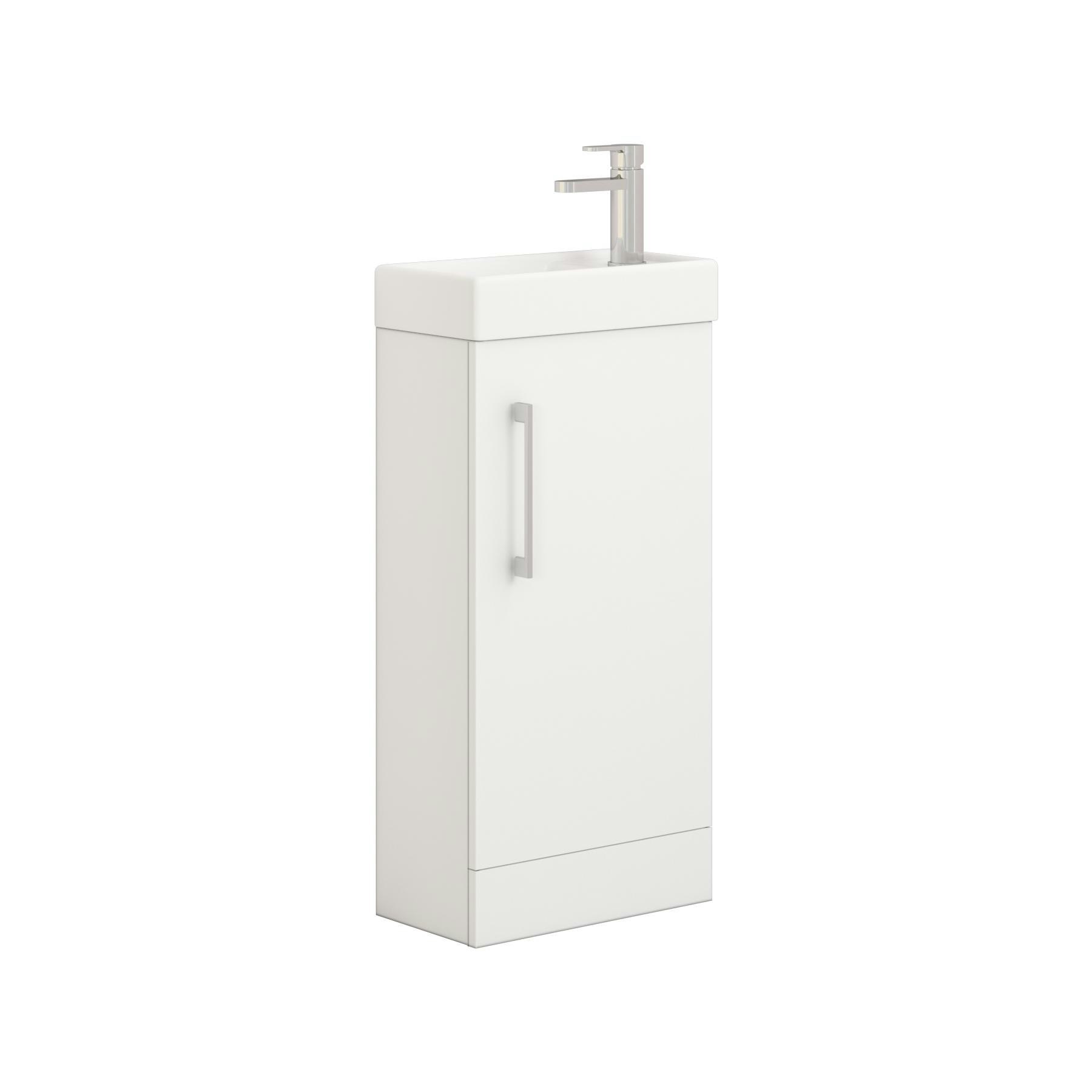 Modena 400mm Compact Floor Standing Vanity Unit 1 Door With Basin ...