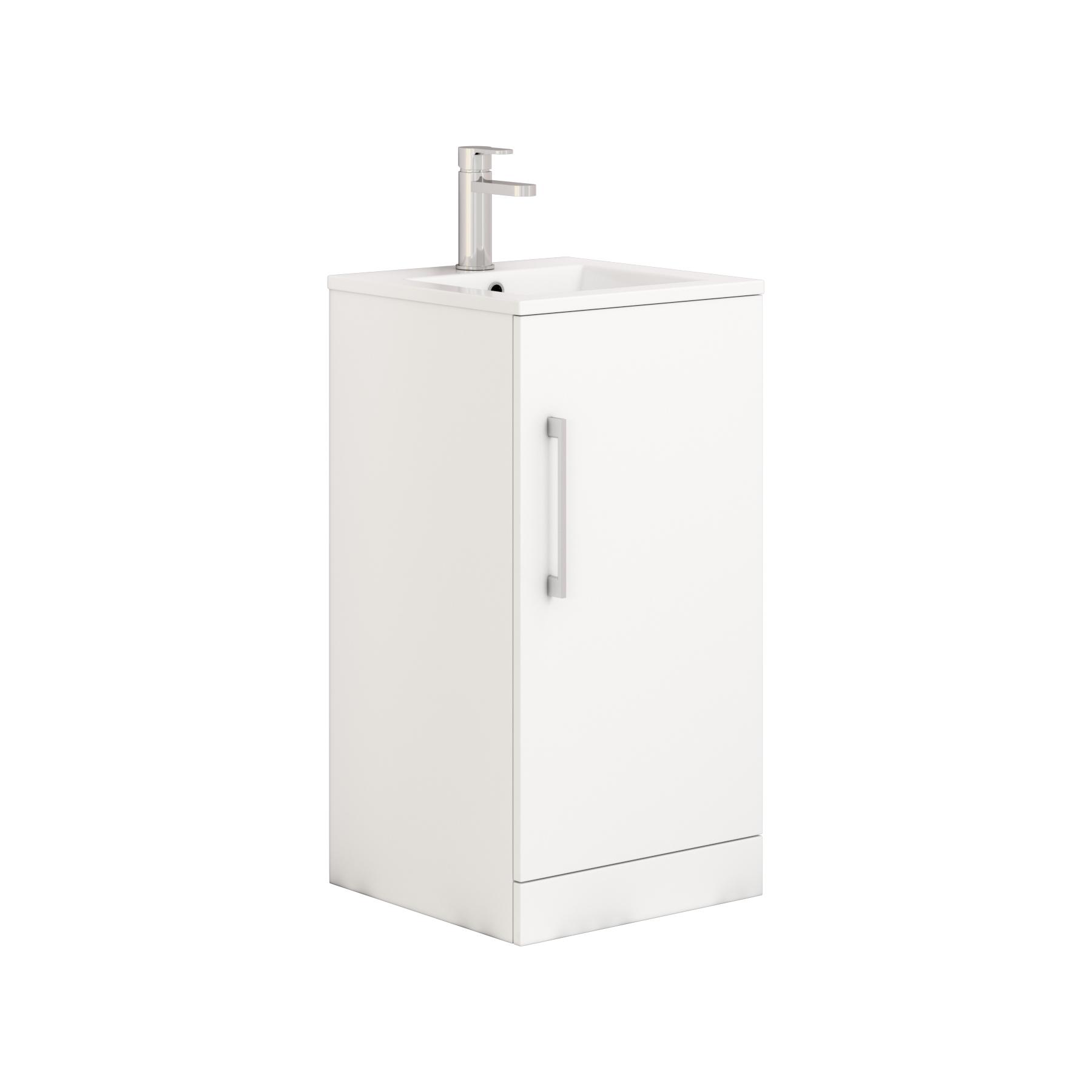 Modena 400mm Floor Standing Vanity Unit 1 Door With Basin Cabinet ...