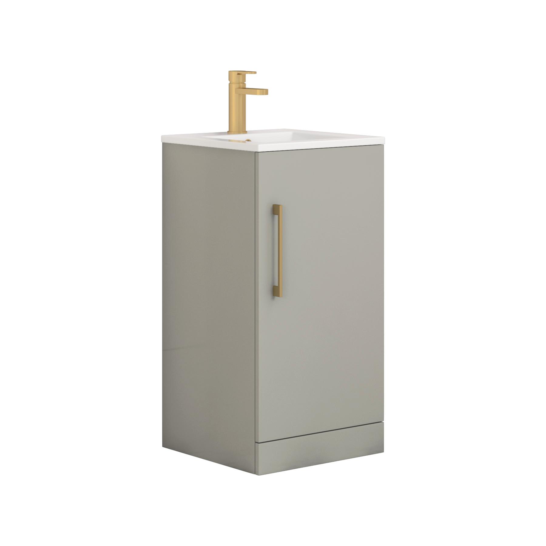 Modena 400mm Floor Standing Vanity Unit 1 Door With Basin Cabinet ...