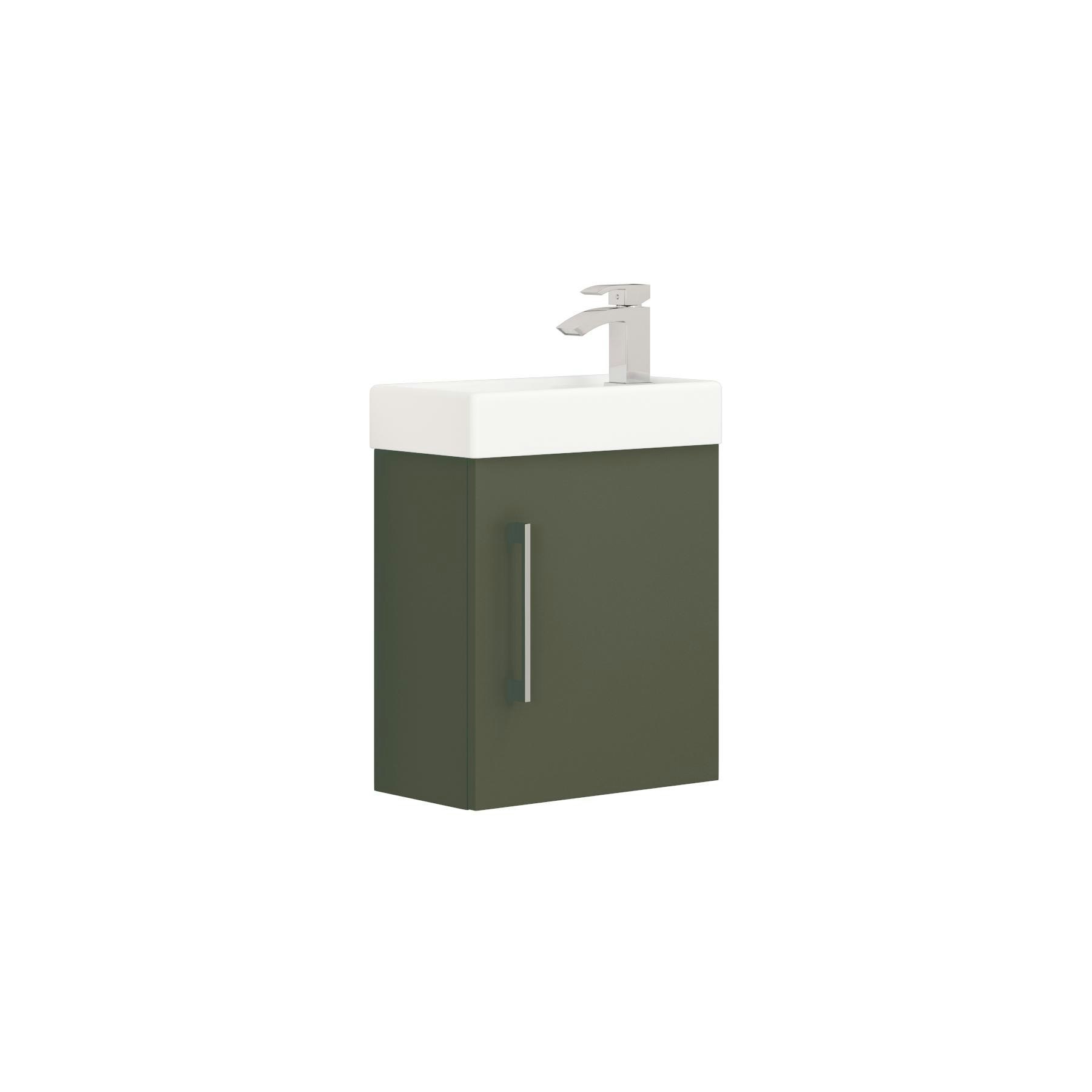 Modena 400mm Compact Wall Hung Vanity Unit 1 Door With Basin Cabinet ...