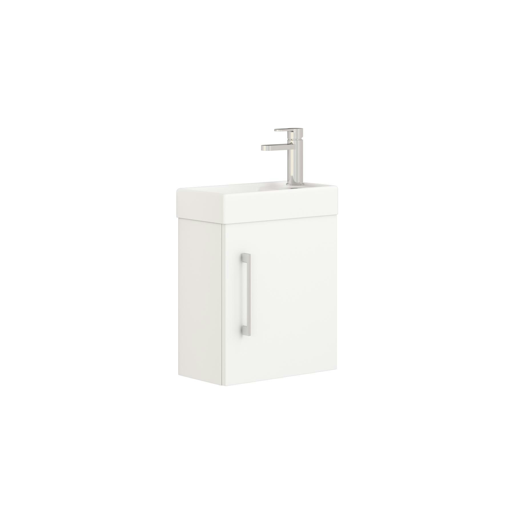 Modena 400mm Compact Wall Hung Vanity Unit 1 Door With Basin Cabinet ...