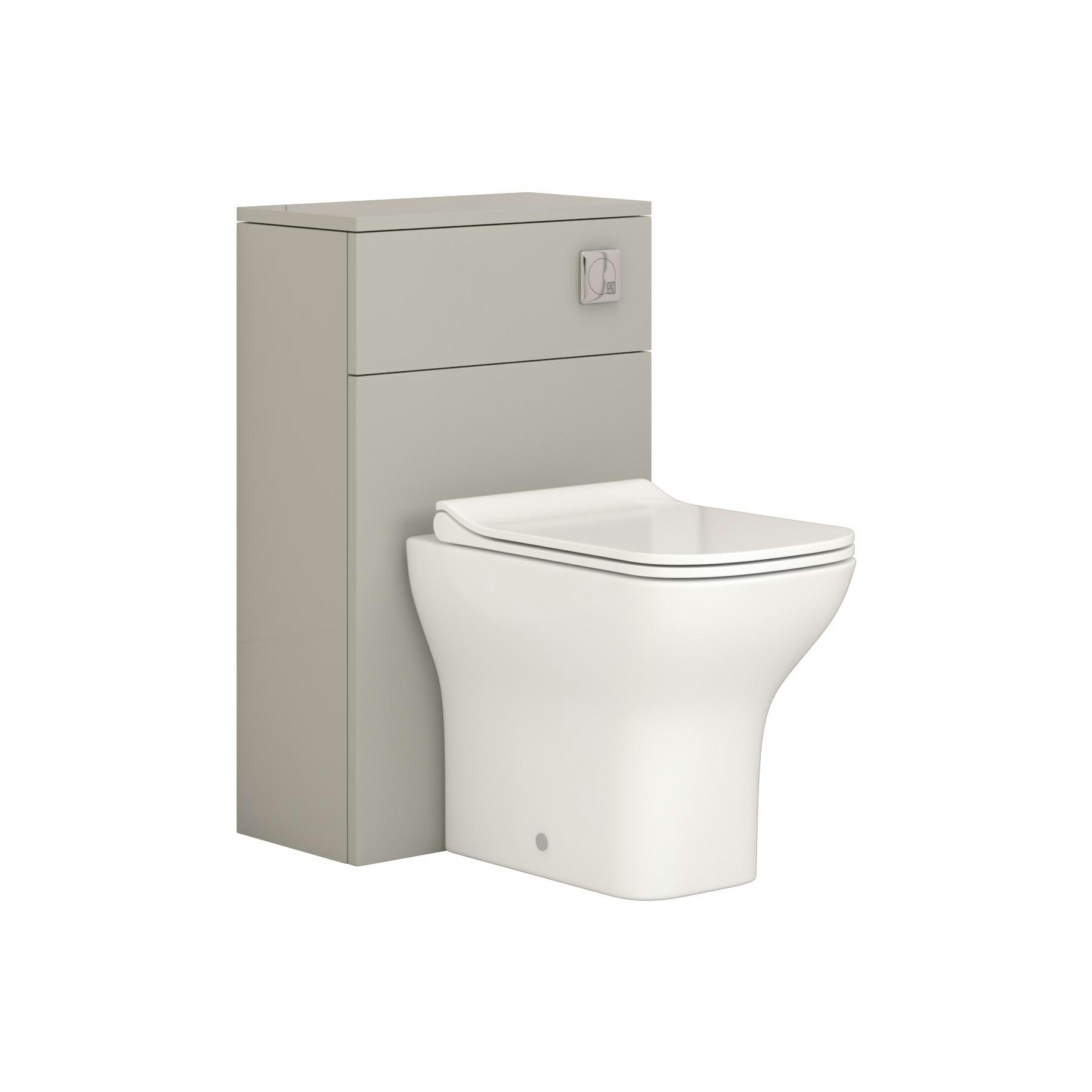 Modena 500mm Satin Grey BTW WC Unit With Rimless Toilet Seat and ...