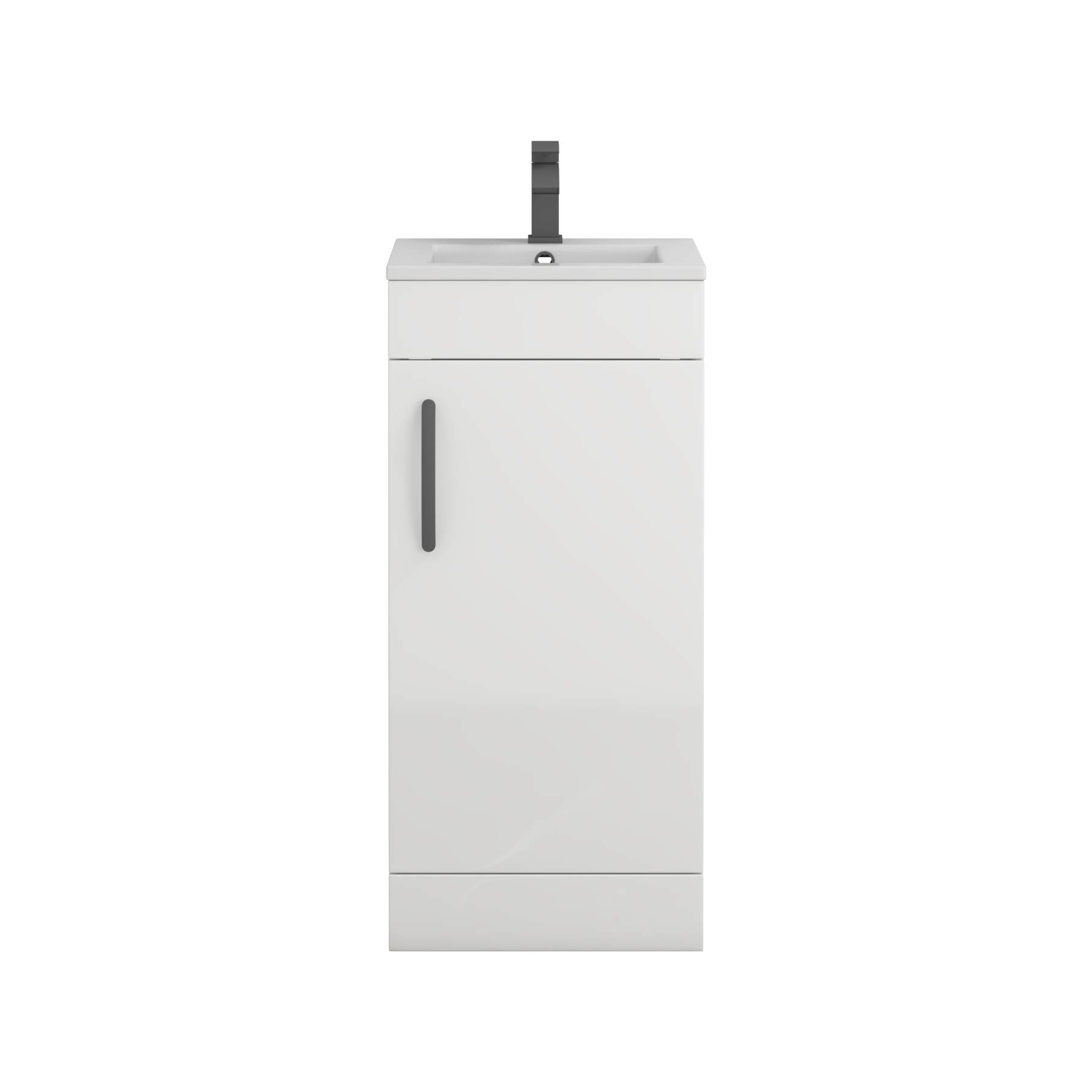 Turin 400mm Floor Standing Vanity Unit Gloss White - 1 Door Basin Unit ...