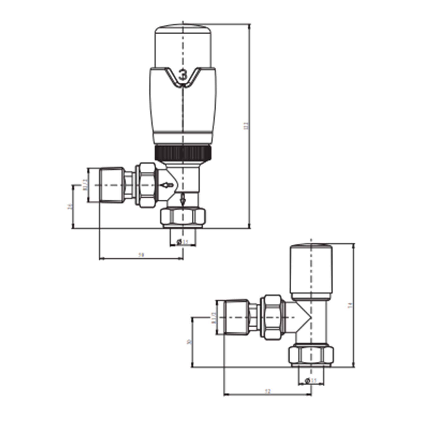 Arno Chrome Round Valve Pair Designer Corner Radiator | Royal Bathrooms