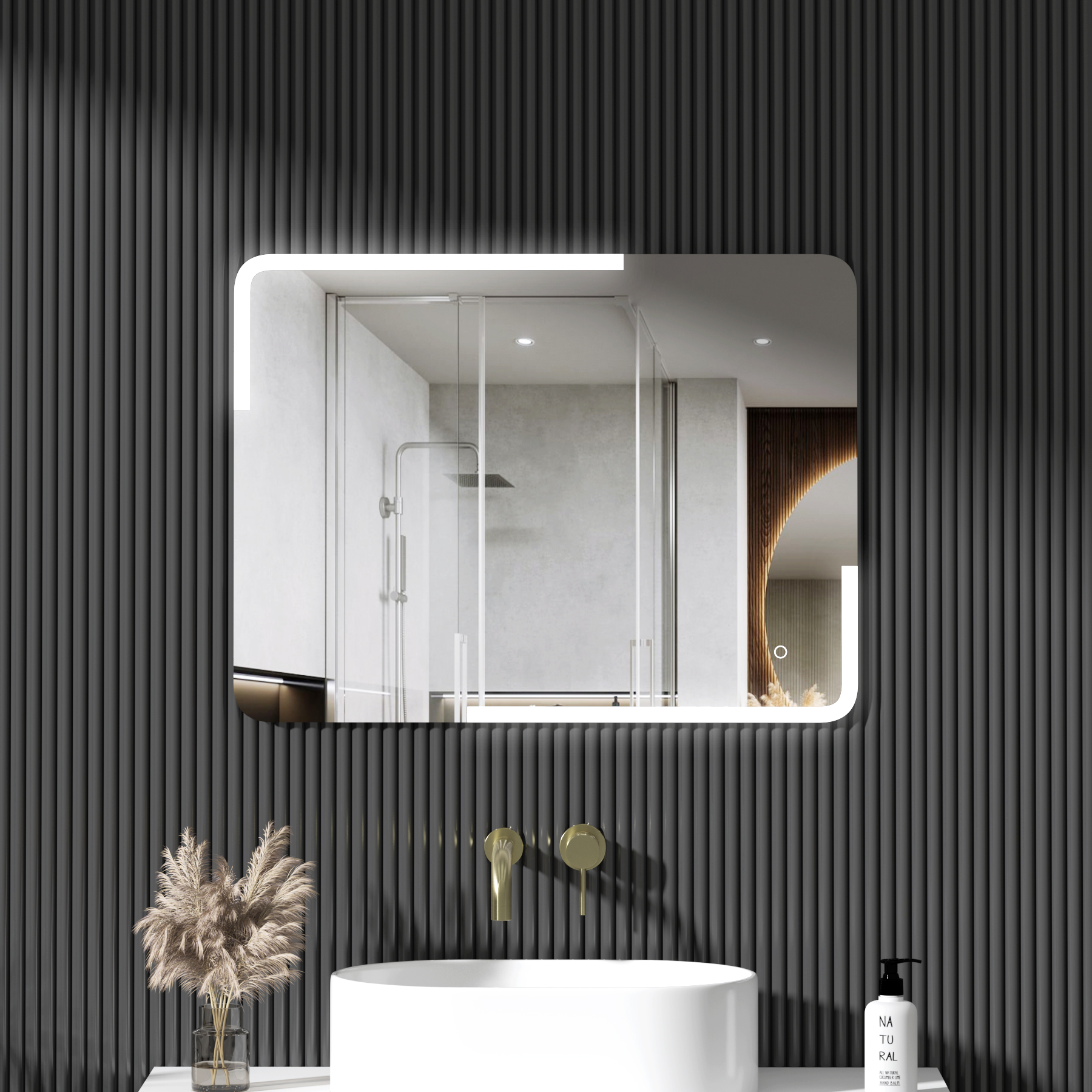 Orion 600 x 800mm Frontlit Rectangular Frameless LED Illuminated ...