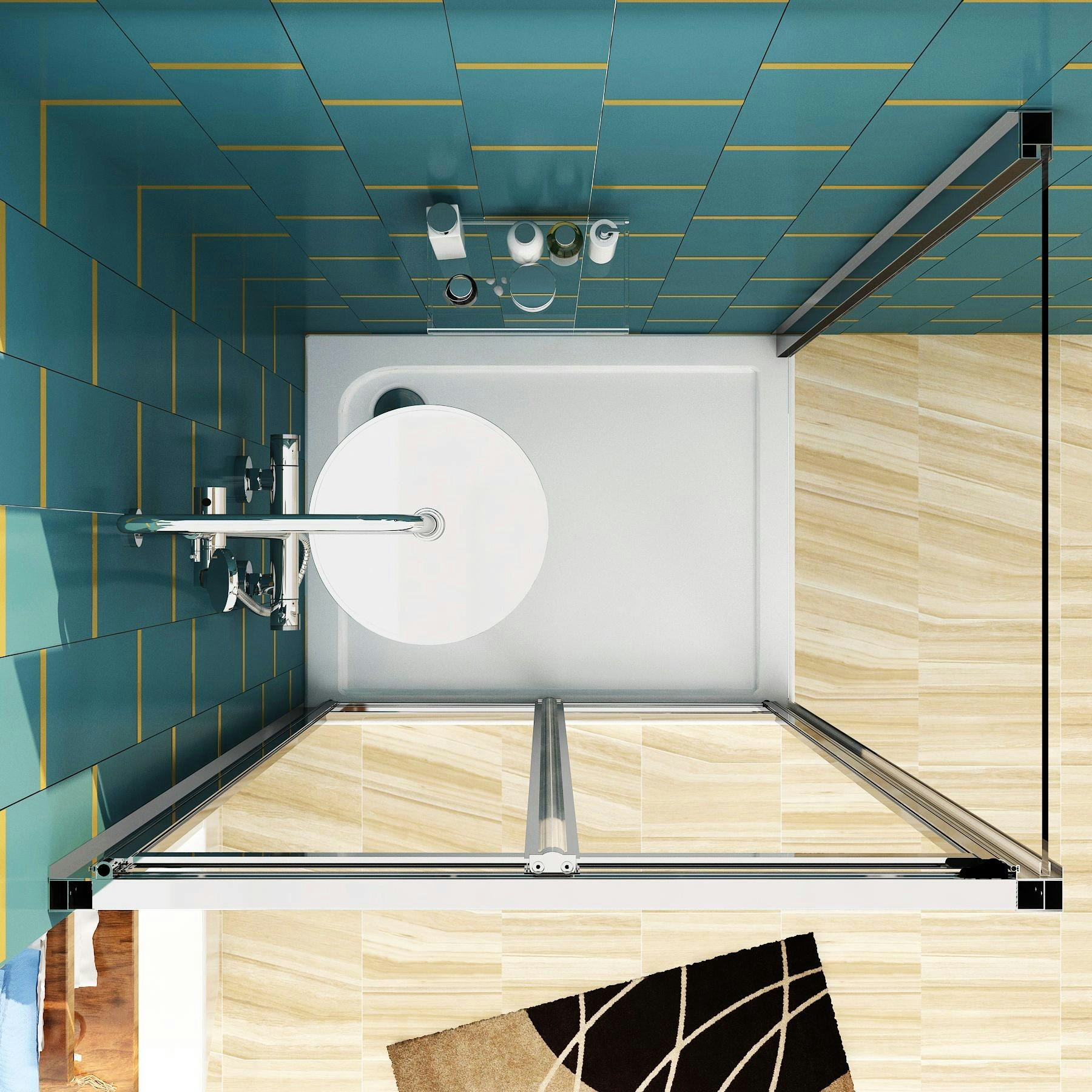 Elite Rectangular Bi Fold Shower Enclosure With Pearlstone Tray 4mm