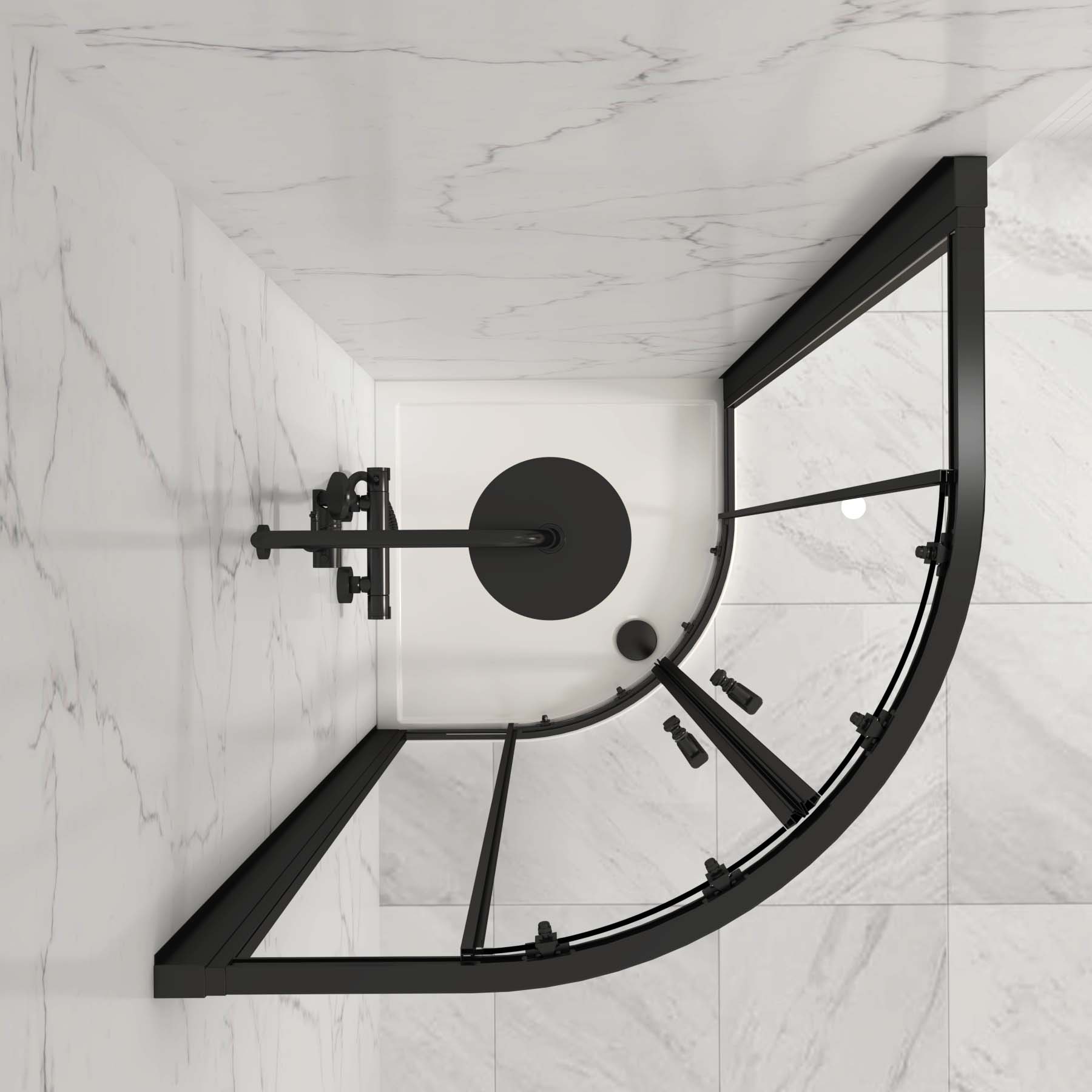 Milan 900 x 900mm Quadrant Shower Enclosure 6mm Double Sliding Doors ...